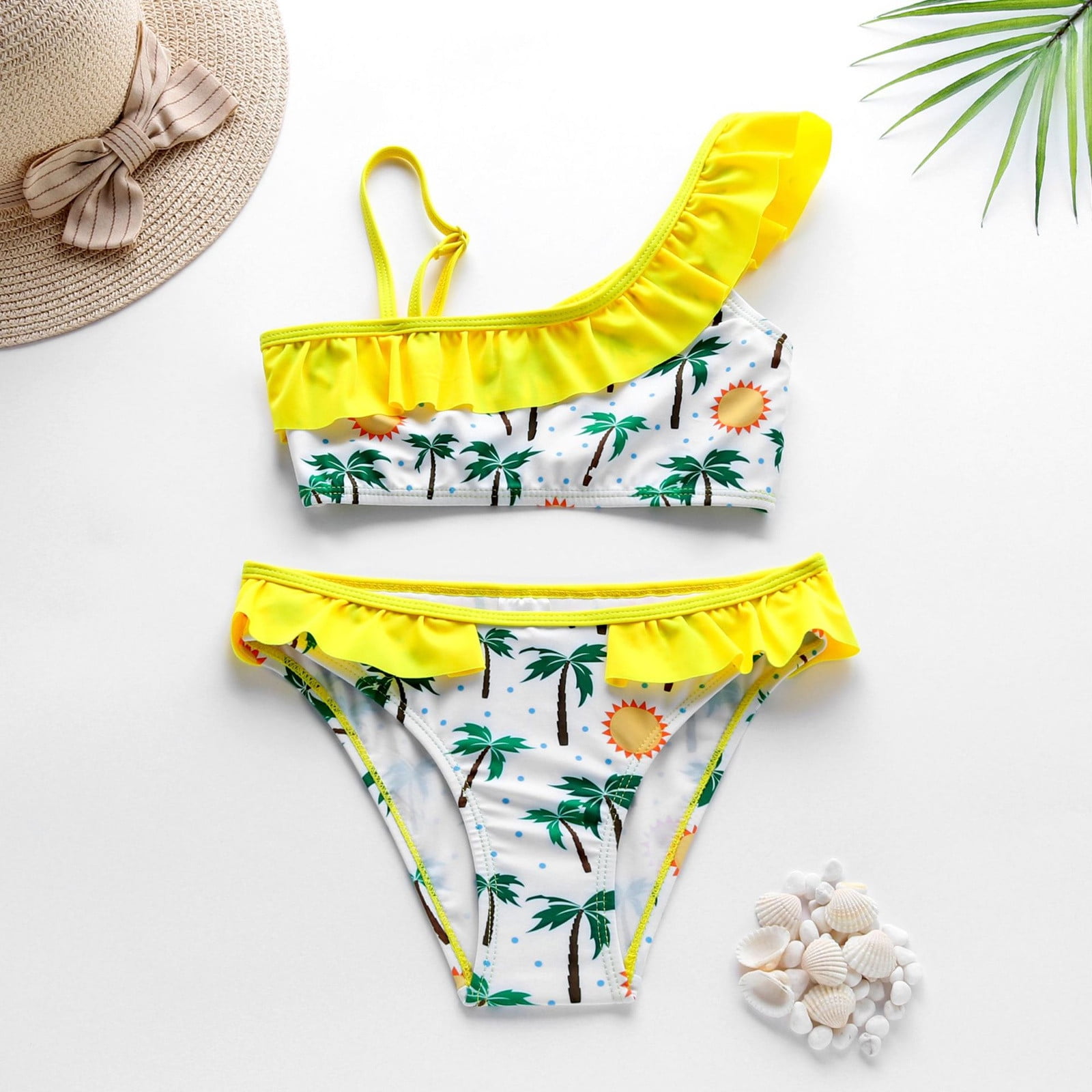 Tdoqot Kids Girls Swimsuits- Two Piece Cute Sleeveless Bikini Sets ...