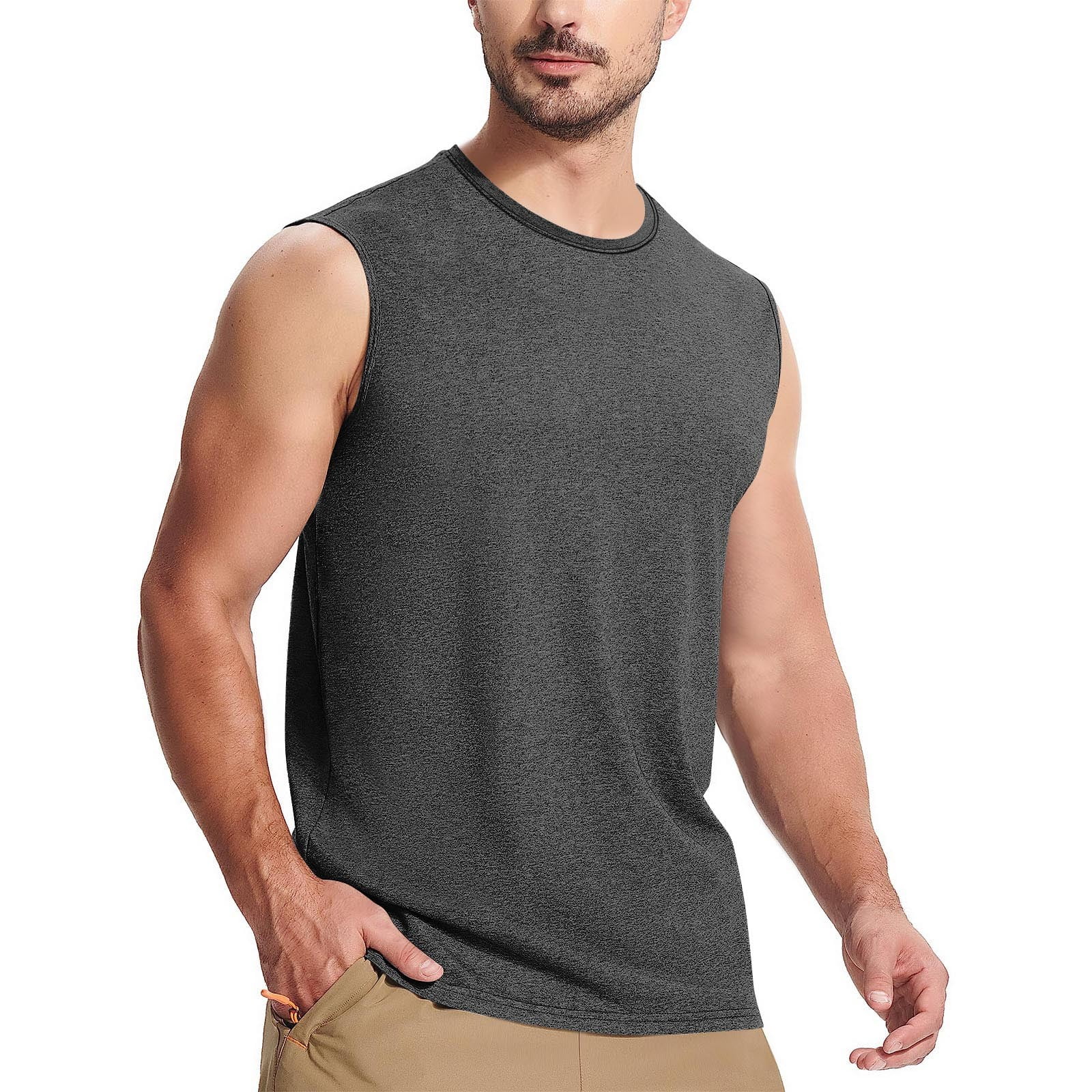 Tdoqot Mens Gym Tank Tops- Casual Sleeveless Soft Quick Dry Workout ...