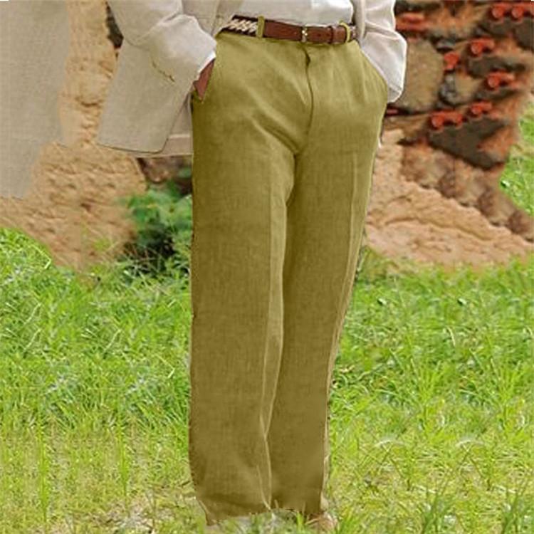 Tdoqot Mens Pants Baggy Casual Straight Leg Chinos Pants Men Yellow ...