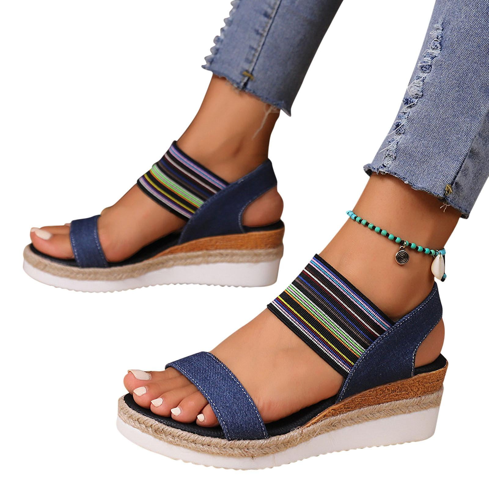 Tdoqot Wedge Sandals for Women- Beach Summer Comfortable Casual ...