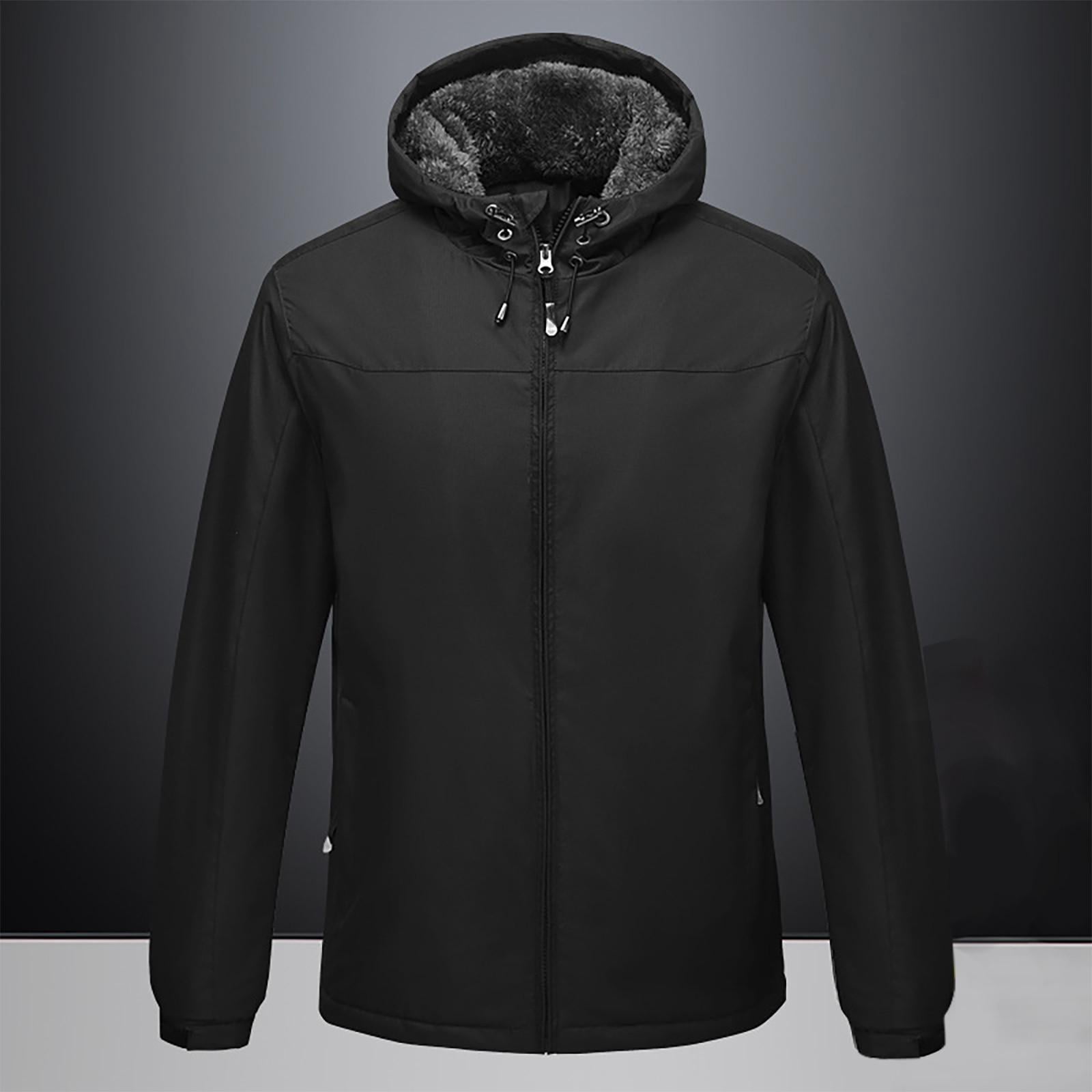 Tdoqot Winter Coats for Men Thermal With Hood Warm Zipper Mens Quilted ...