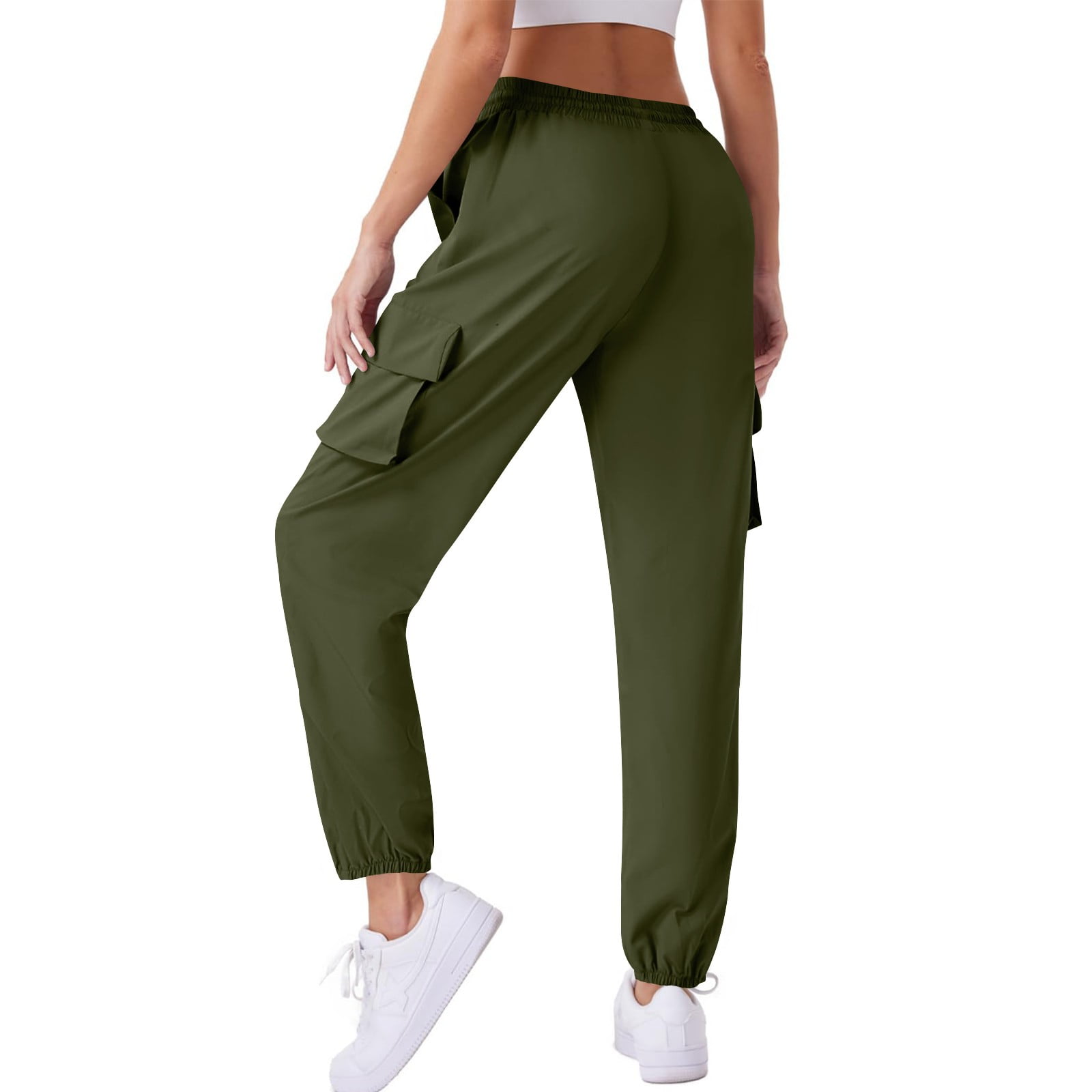 Tdoqot Womens Cargo Pants with Pockets- Lightweight Drawstring Elastic ...