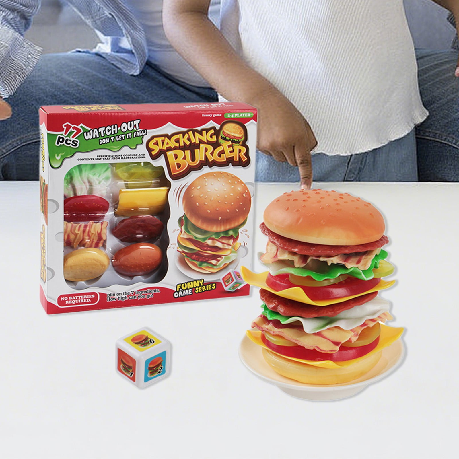 Tdxkok Educational Toys,Burger Stacking Challenge Balance Tower Game ...