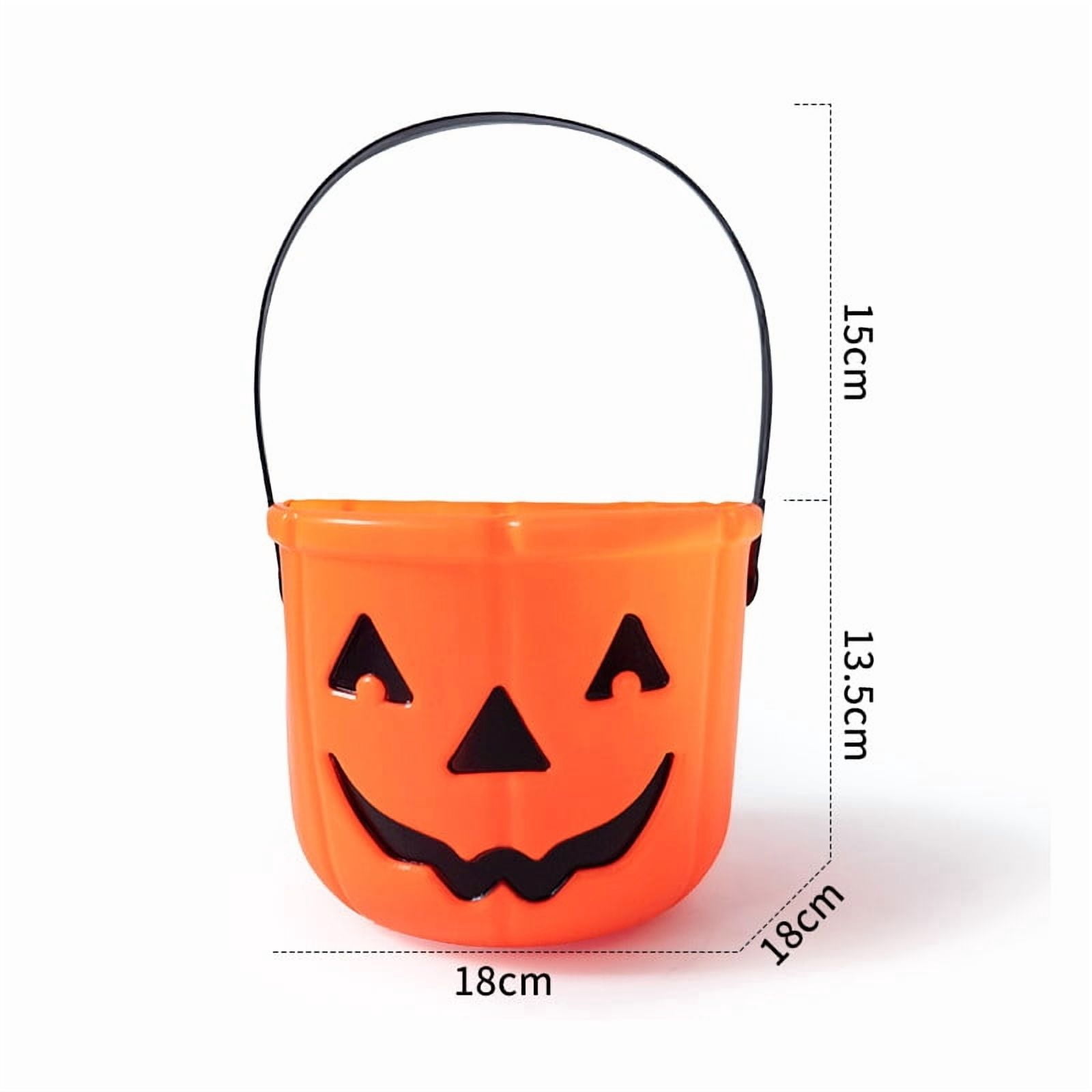Tdxkok Halloween Pumpkin Bucket,Small Plastic Pumpkin Candy Pail,Smiley ...
