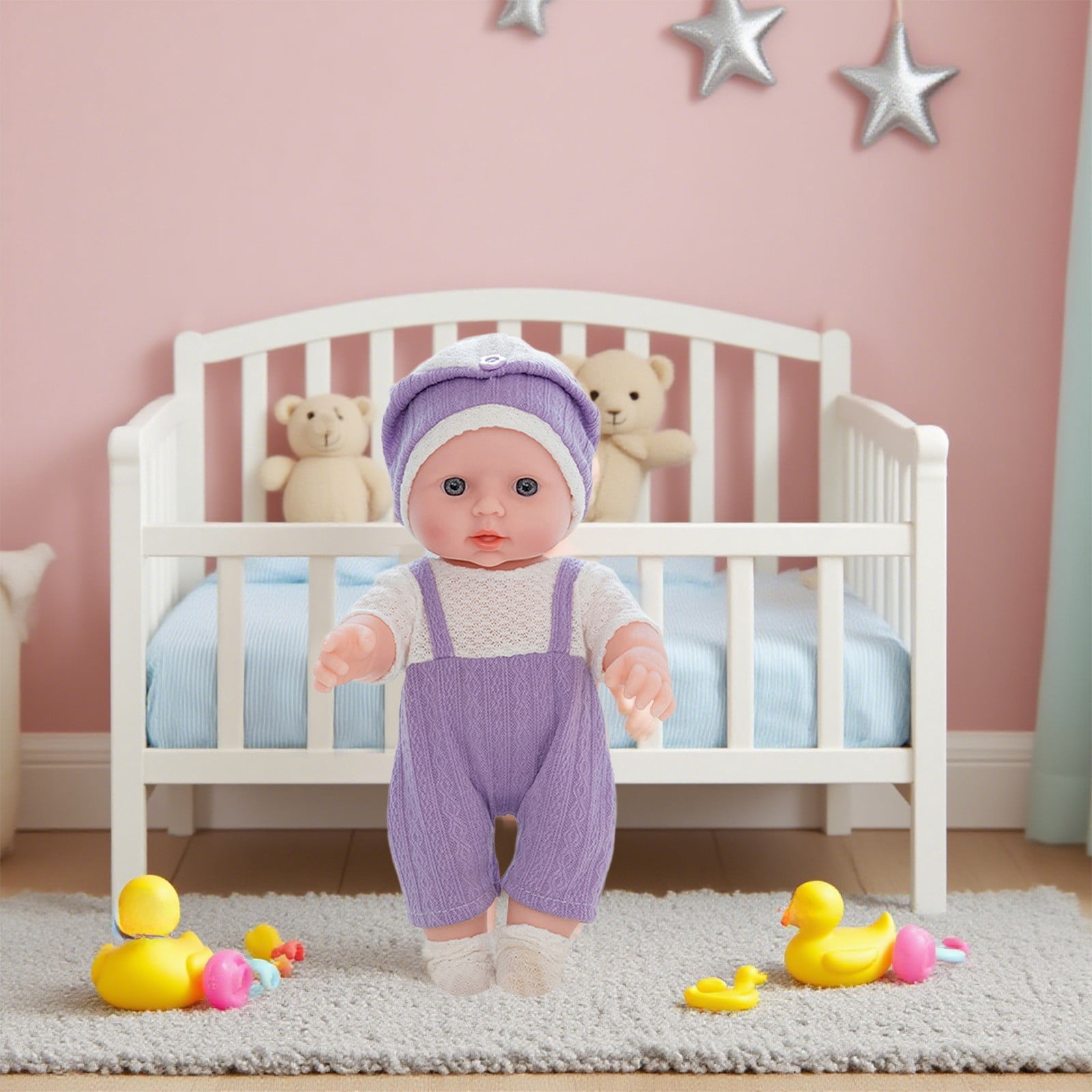 Tdxkok Kids Toys,9-inch Vinyl Simulation Baby Doll with Moving Eyes and ...