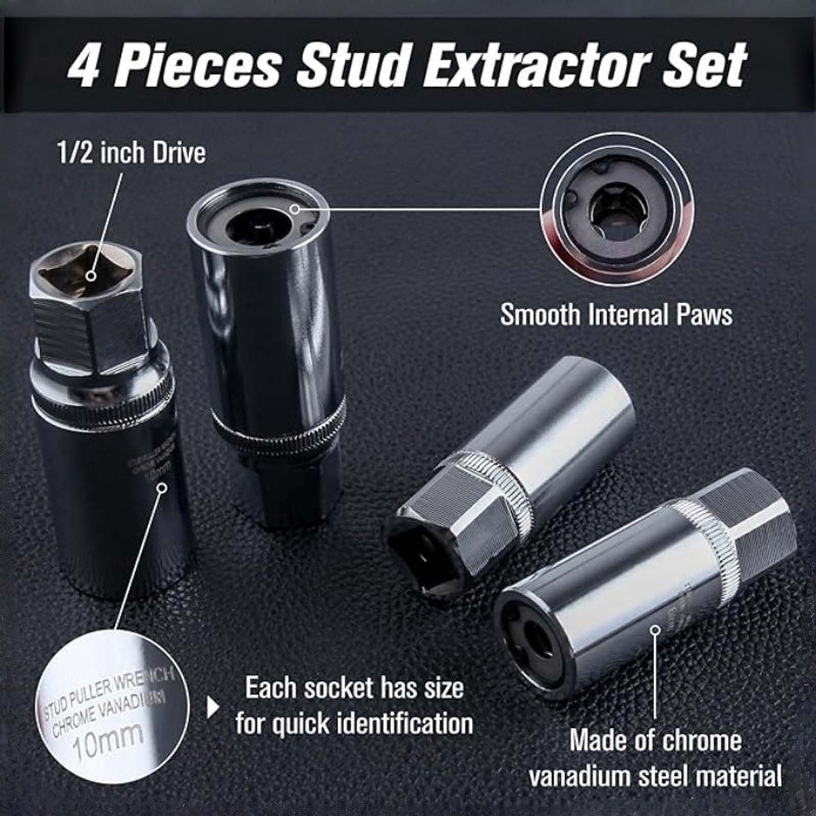 Tdxkok SDJMA 4pcs Metric Stud Extractor Set - Broken Bolt Removal ...
