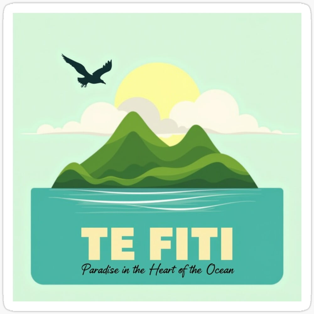 Te Fiti Tropical Paradise Travel Poster Sticker Phone Decal Water ...