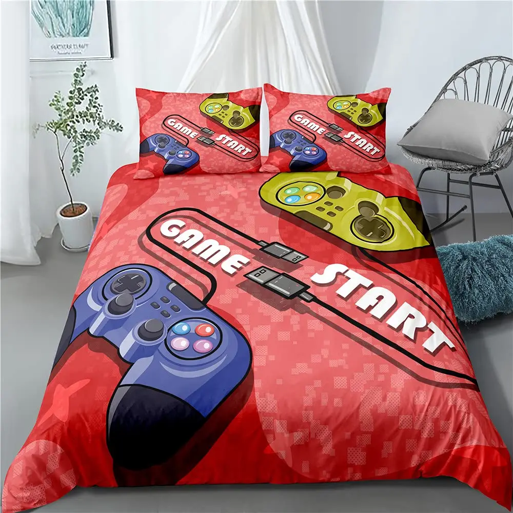 Te Gamepad Duvet Cover Modern Gamer Comforter Cover Video Game Bedding ...