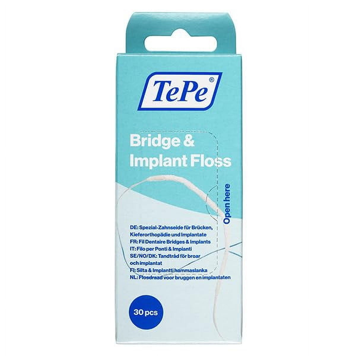 TePe Bridge and Implant MSF2 Floss for Dental Implants, Bridges, and ...