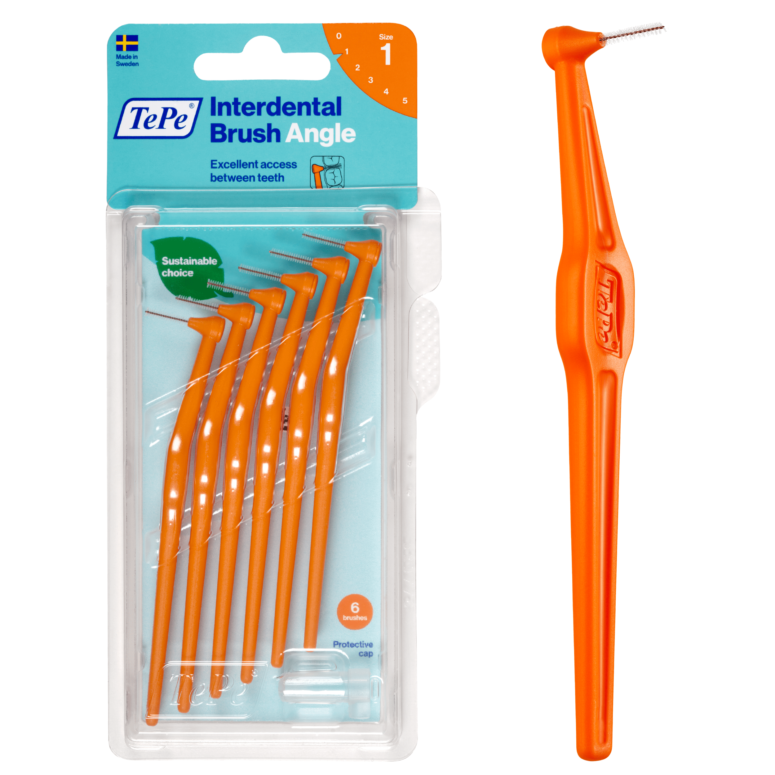 TePe Angle Interdental Brush, 0.45 mm, Small Space Gum Tight Cleaners ...