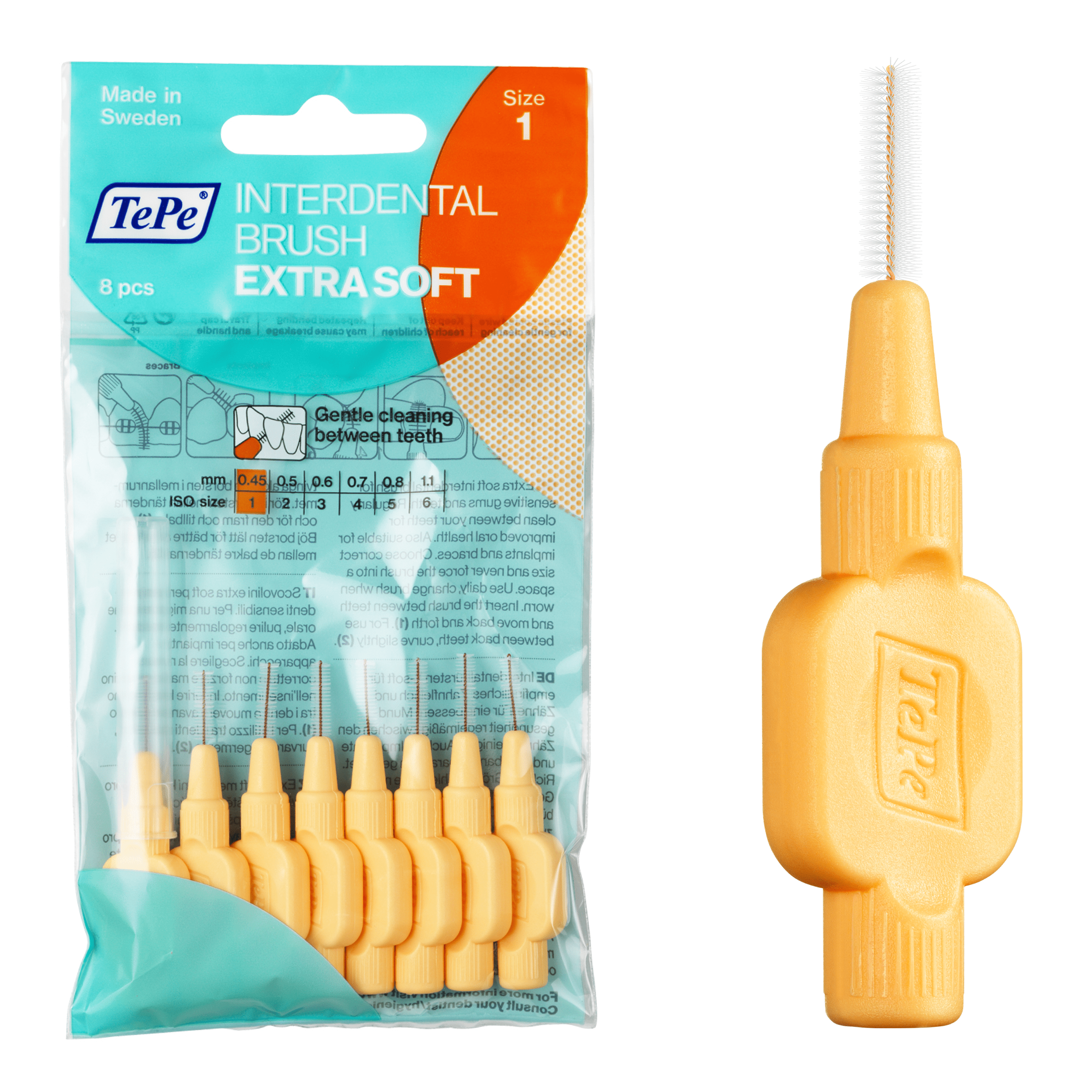 TePe Interdental Brush Extra Soft, Supersoft Dental Brush for Teeth ...