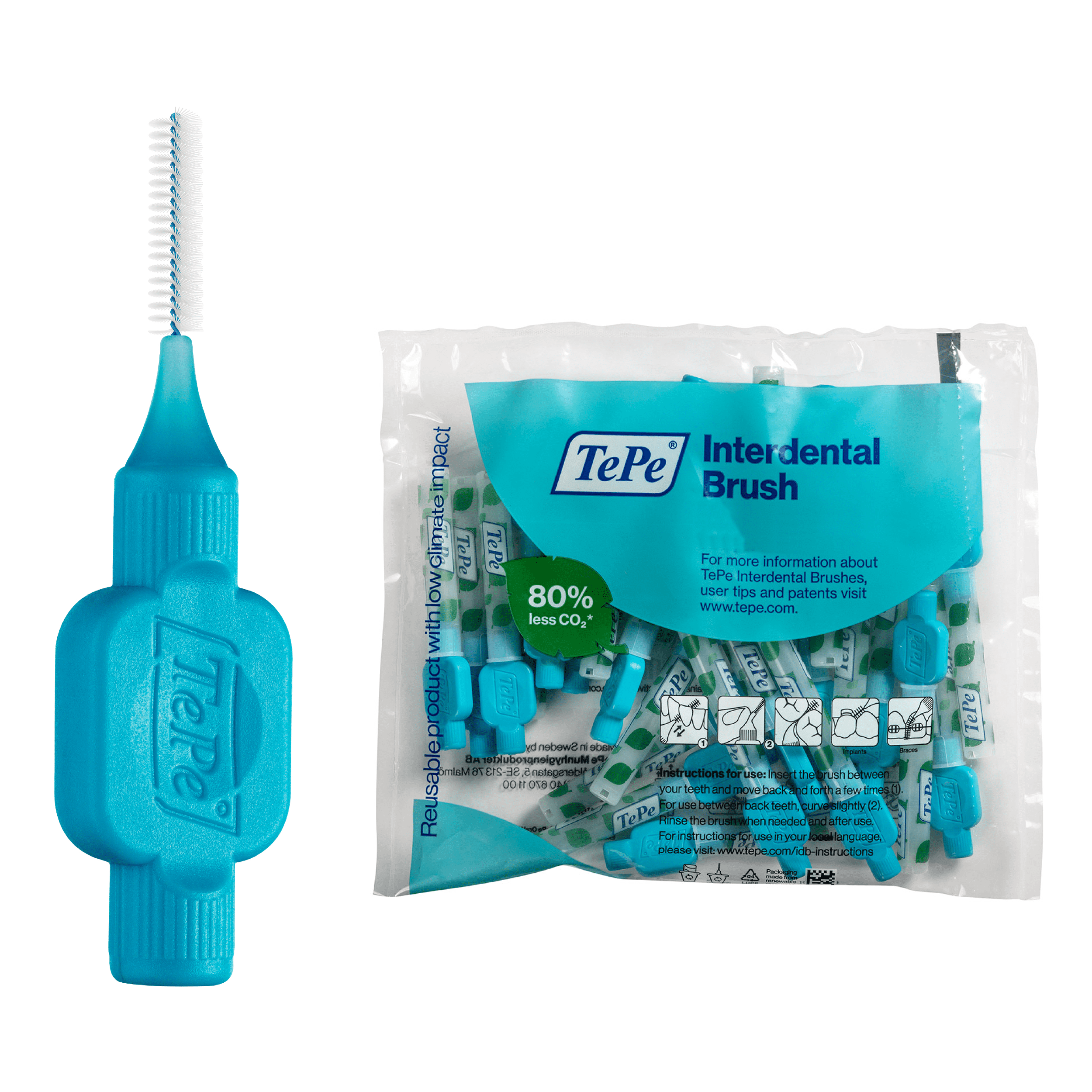 TePe Original Interdental Brush, Soft Dental Cleaner for Wide Spaces, 0 ...