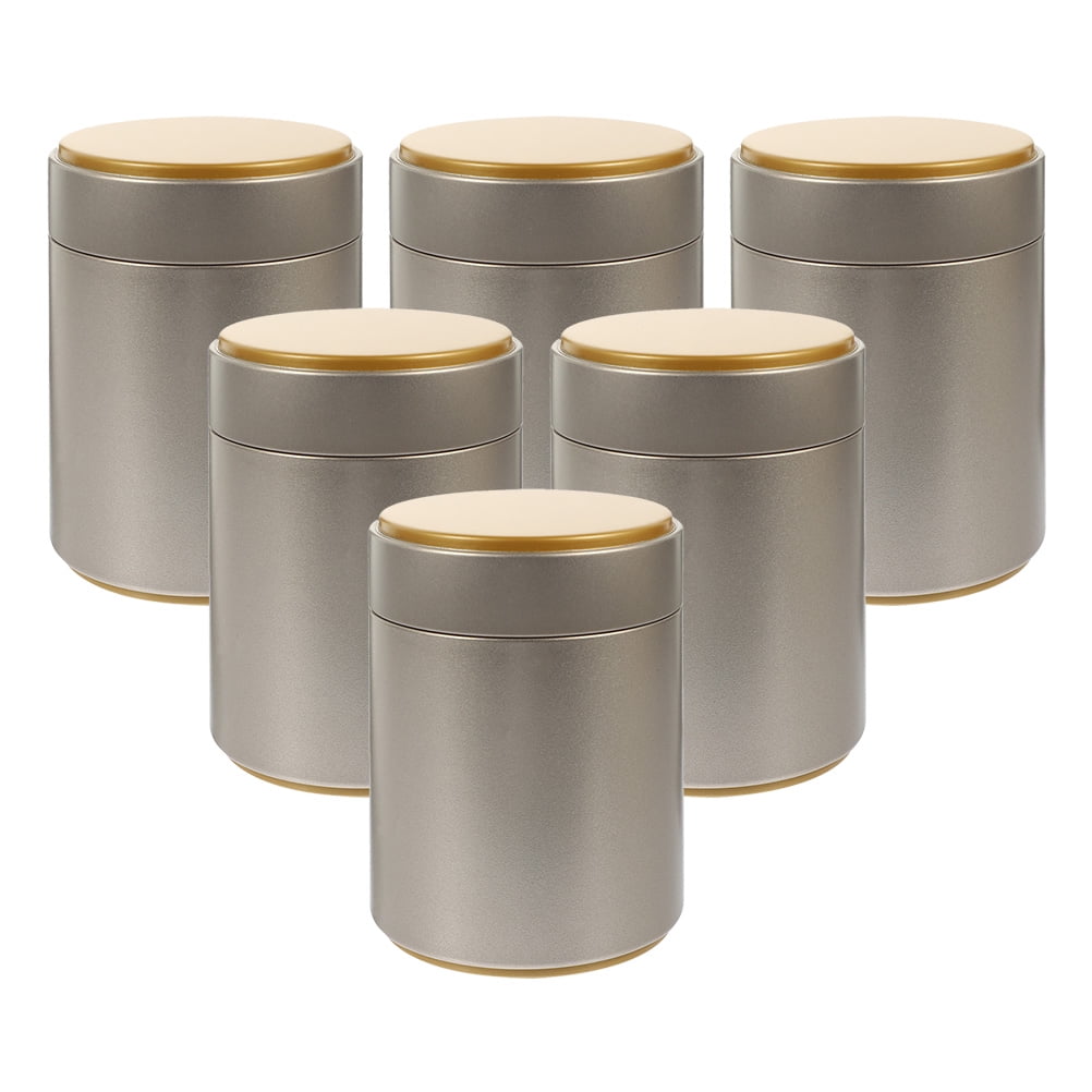 Tea 6 Pcs Alluvial Gold Candy Jar Jars Pot Containers with Lids Coffee ...