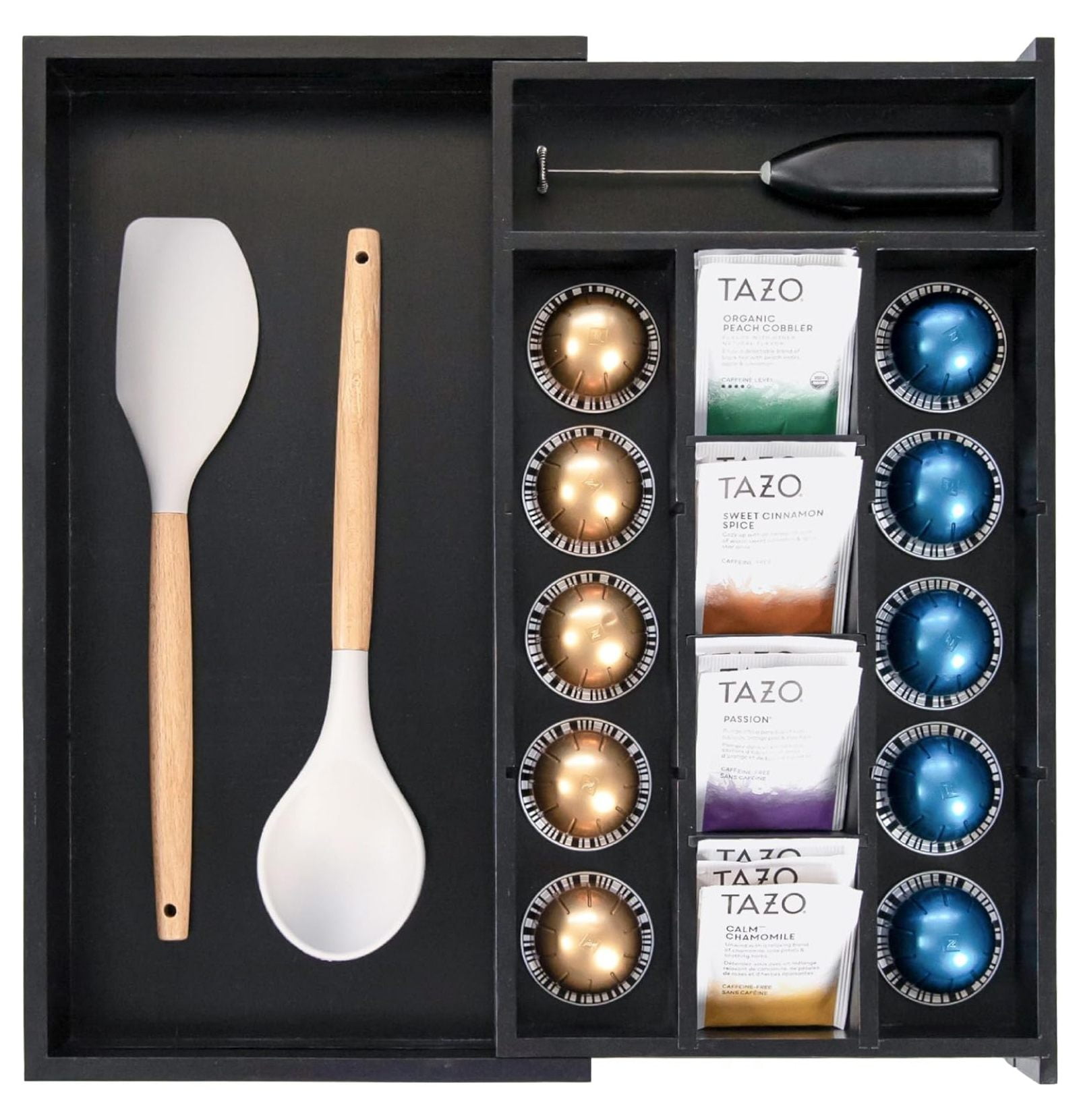 Tea Bag and Coffee Pod Kitchen Drawer Organizer, Expandable 10 to 17 ...