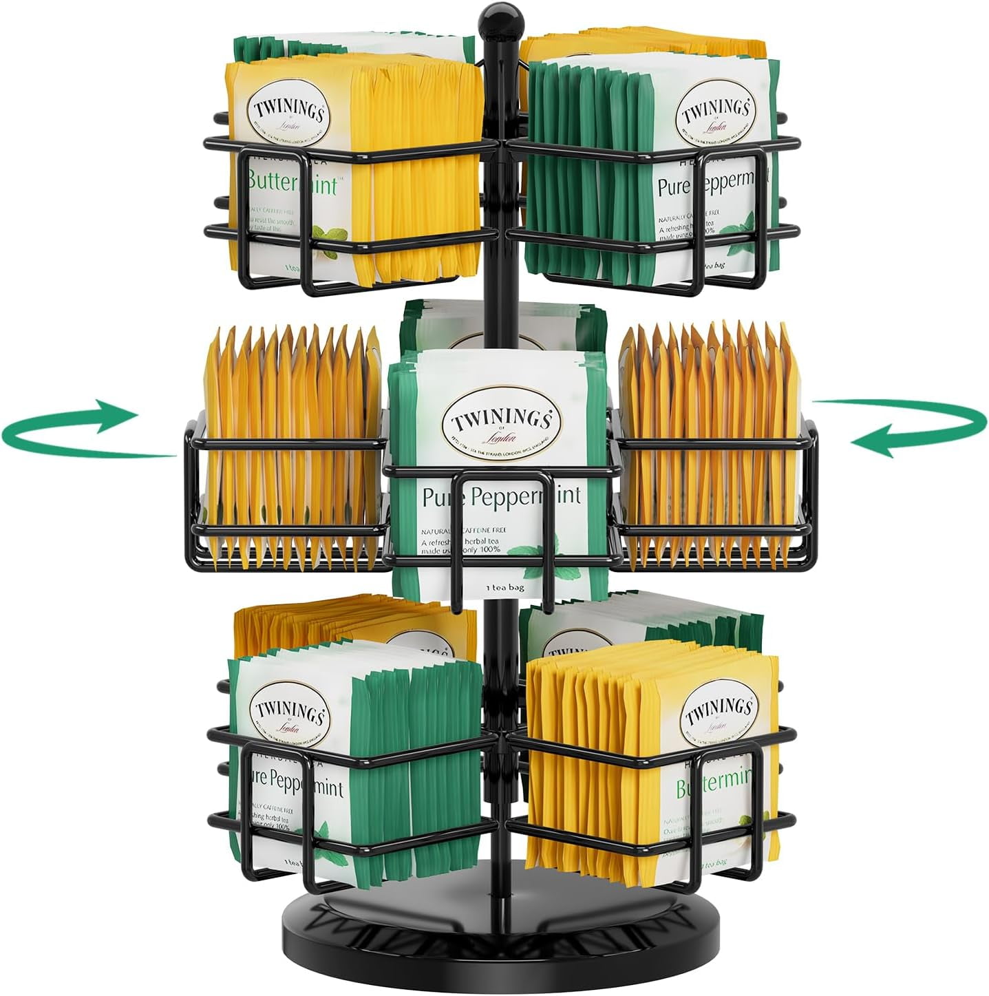 Tea Bag Holder Organizer for Counter 3 Tier Metal Teabag Storage Rack ...