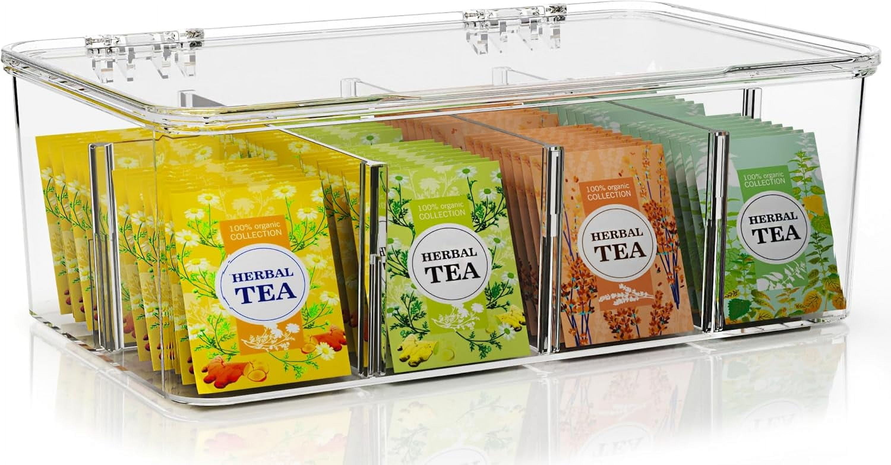 Tea Bag Organizer - 3 Pack Stackable Tea Storage Boxes with Lids ...