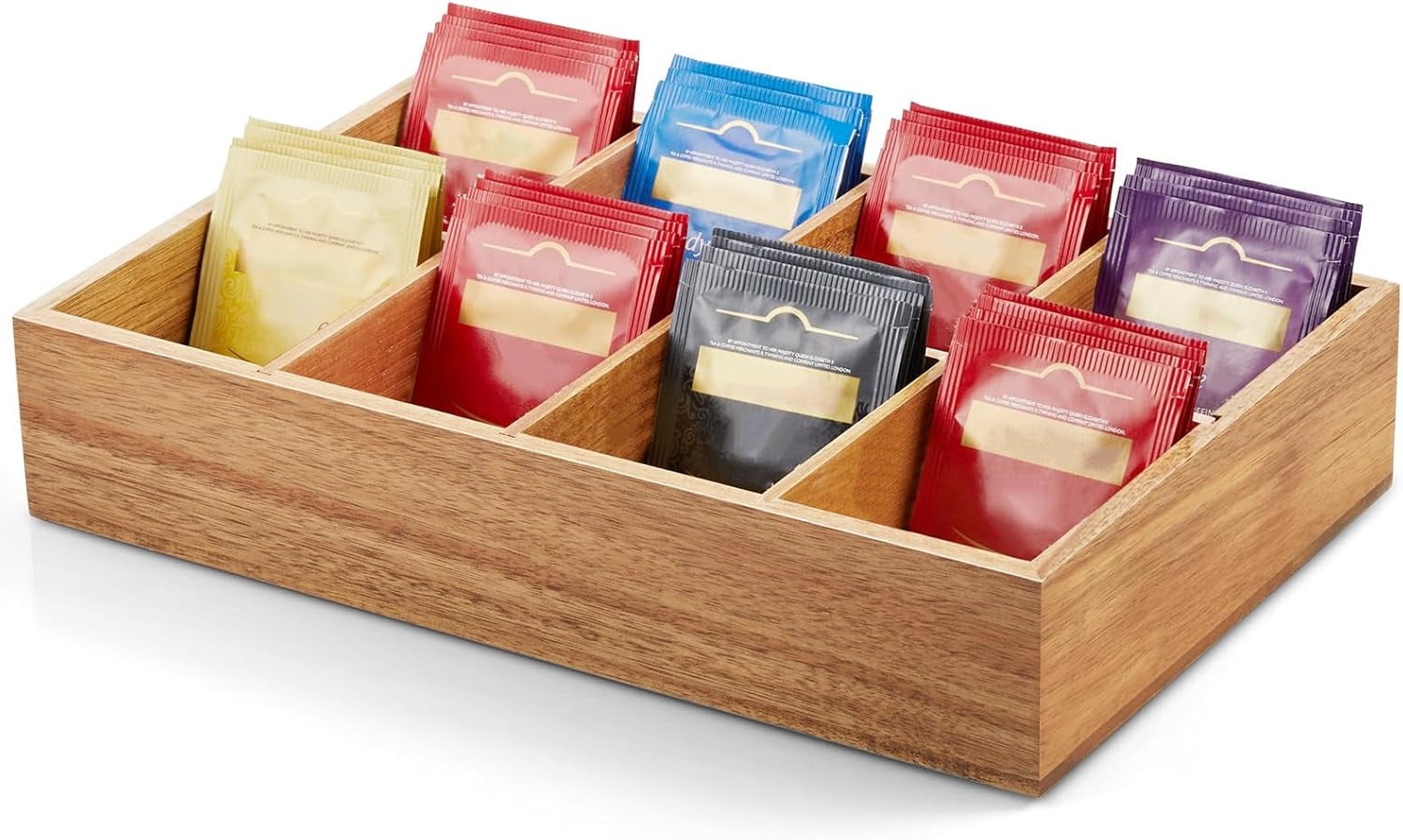 Tea Bag Organizer, Acacia Tea Bag Holder, Tea Storage Containers ...