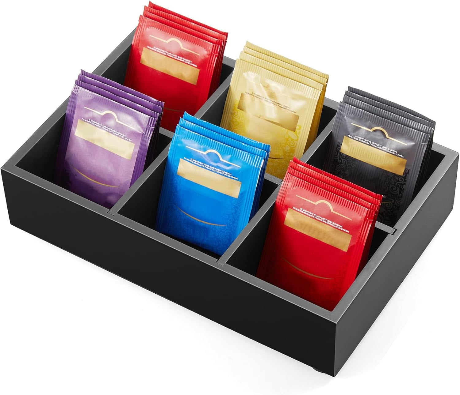 Tea Bag Organizer, Acacia Tea Bag Holder, Tea Storage Containers ...