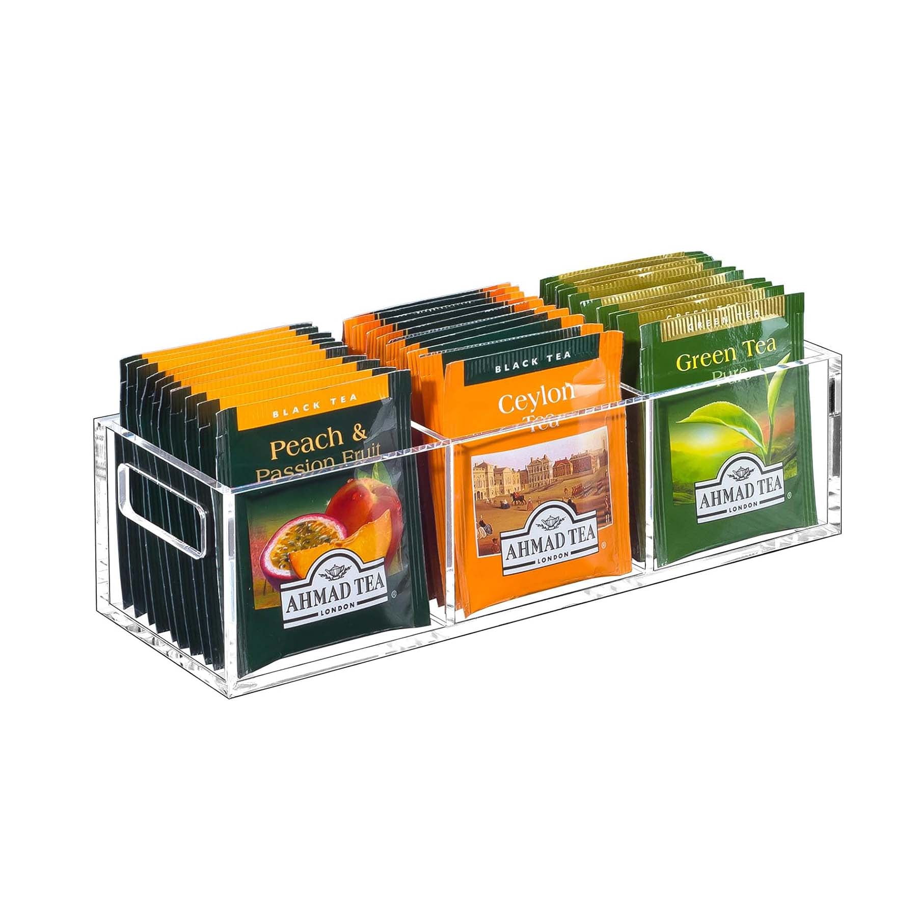 Tea Bag Organizer for Tea Bags, Small Acrylic Teabag Holder Organizer ...