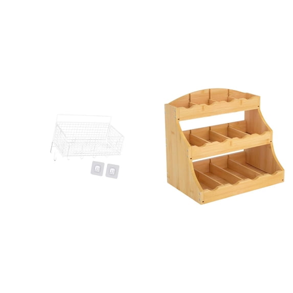 Tea Bag Organizer Seasoning Rack Hanging Storage Basket with Divided ...