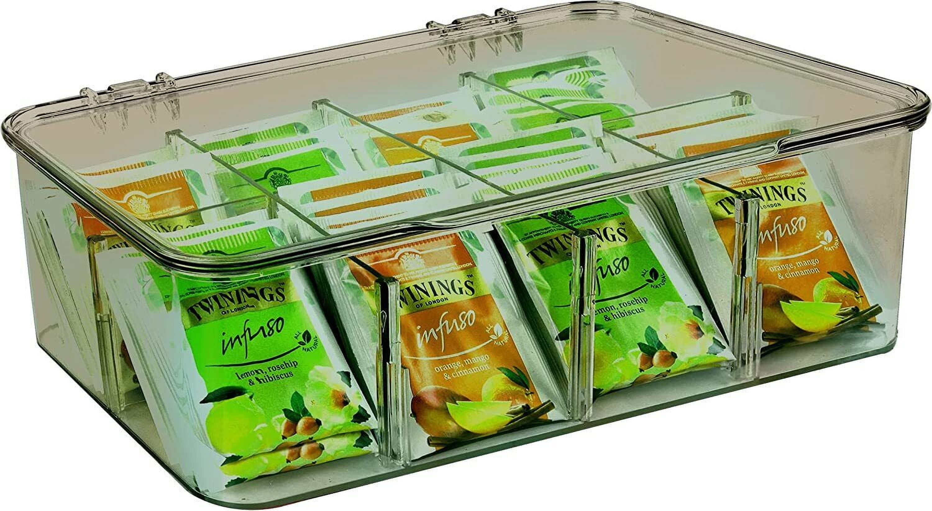 Tea Bag Organizer - Stackable Tea Bag Storage Organizer with Lid - Tea ...