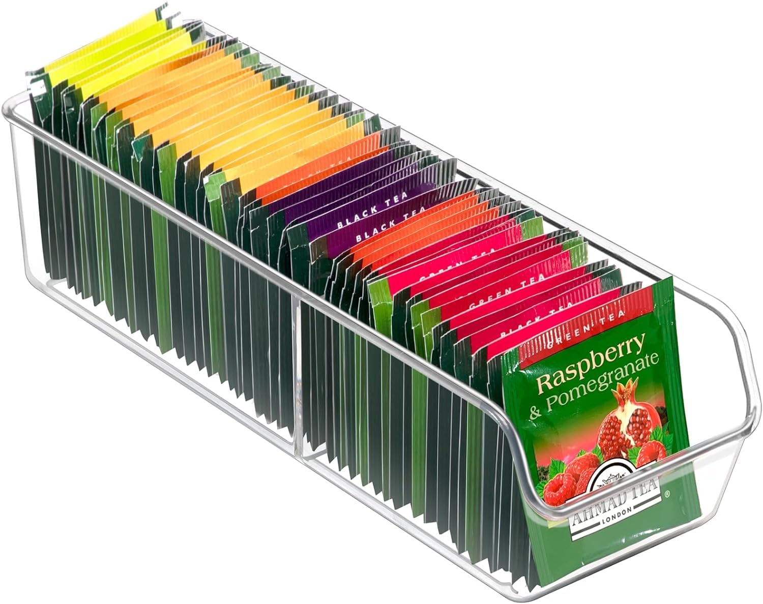 Tea Bag Organizer, Tea Bag Holder Box Storage Bin, Clear Tea Packet ...