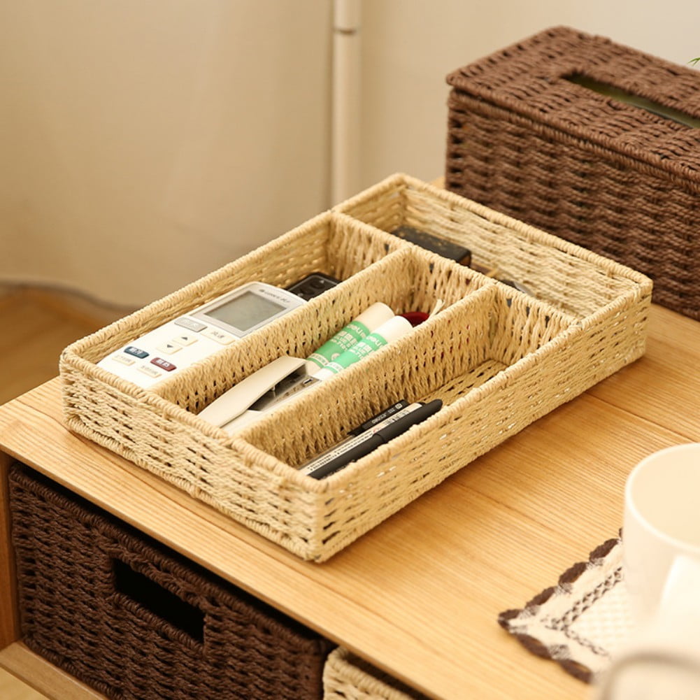 Tea Bag Organizer Tray Seagrass Woven Office Organizer Makes Rattan ...