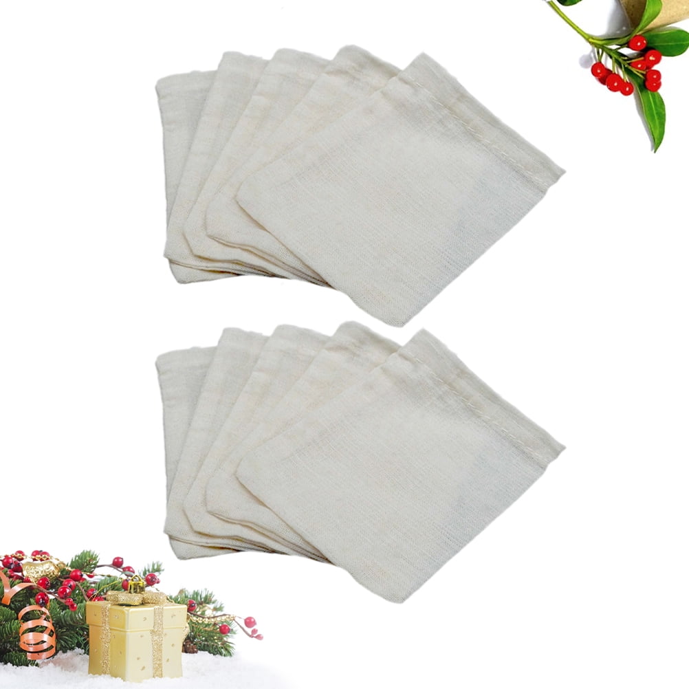 Tea Bags Loose Reusable Cotton Bag Leaf Drawstring Empty Filter Spice ...