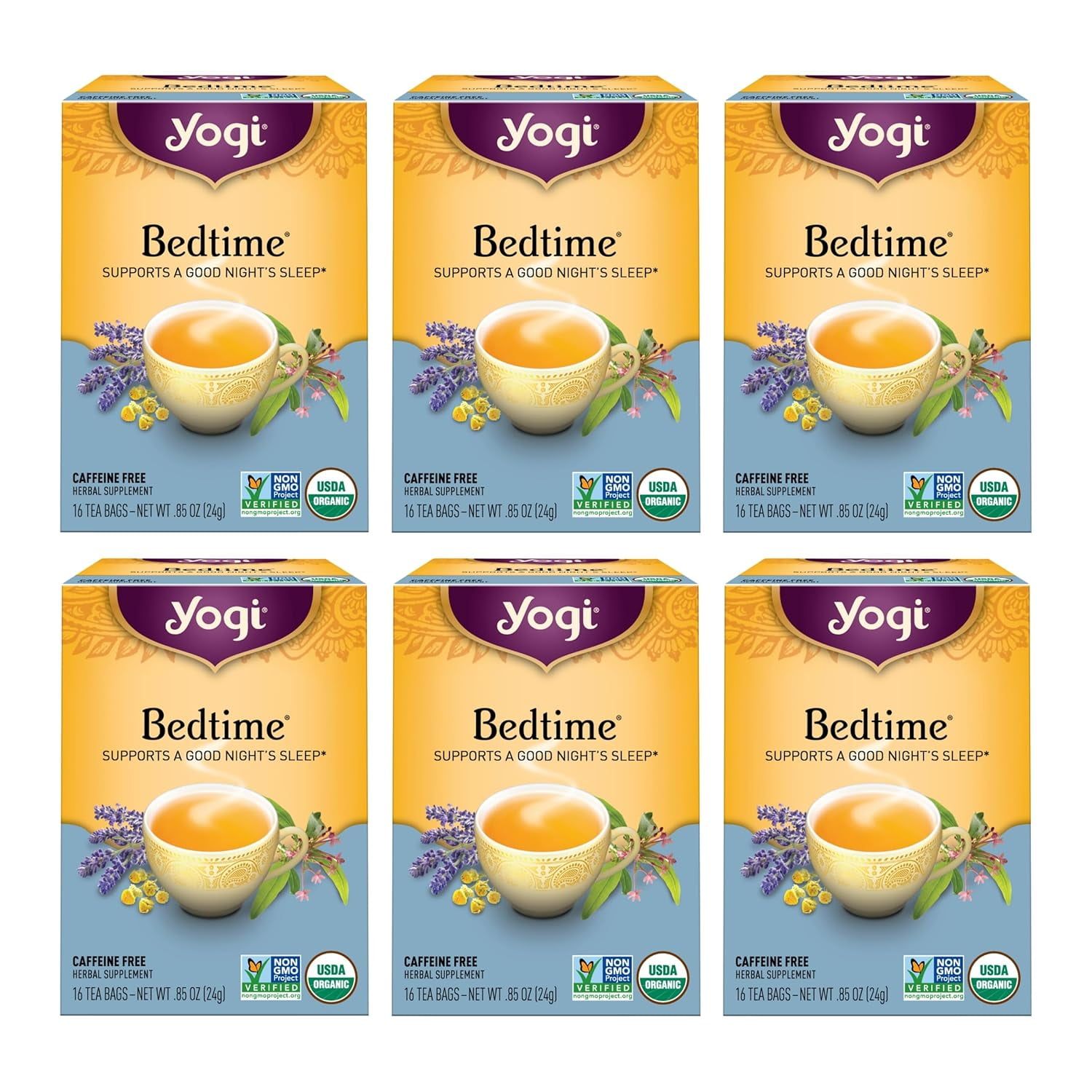 Tea - Bedtime (6 Pack) - Supports a Good Night’s Sleep - Tea with Passionflower, Chamomile ...
