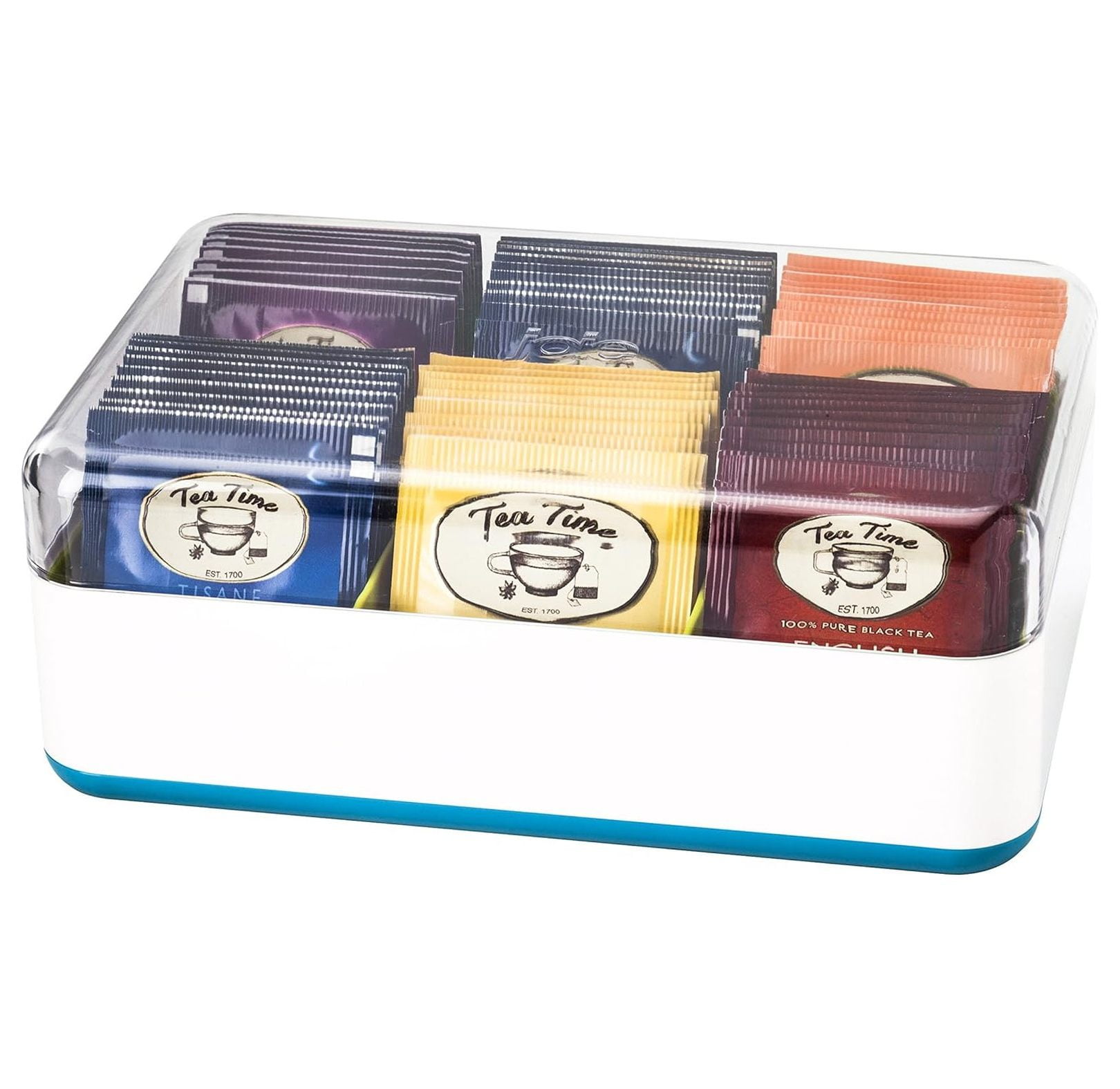 Tea Box Organizer, Assorted Colors - MSC 10091 Tea Storage Container ...