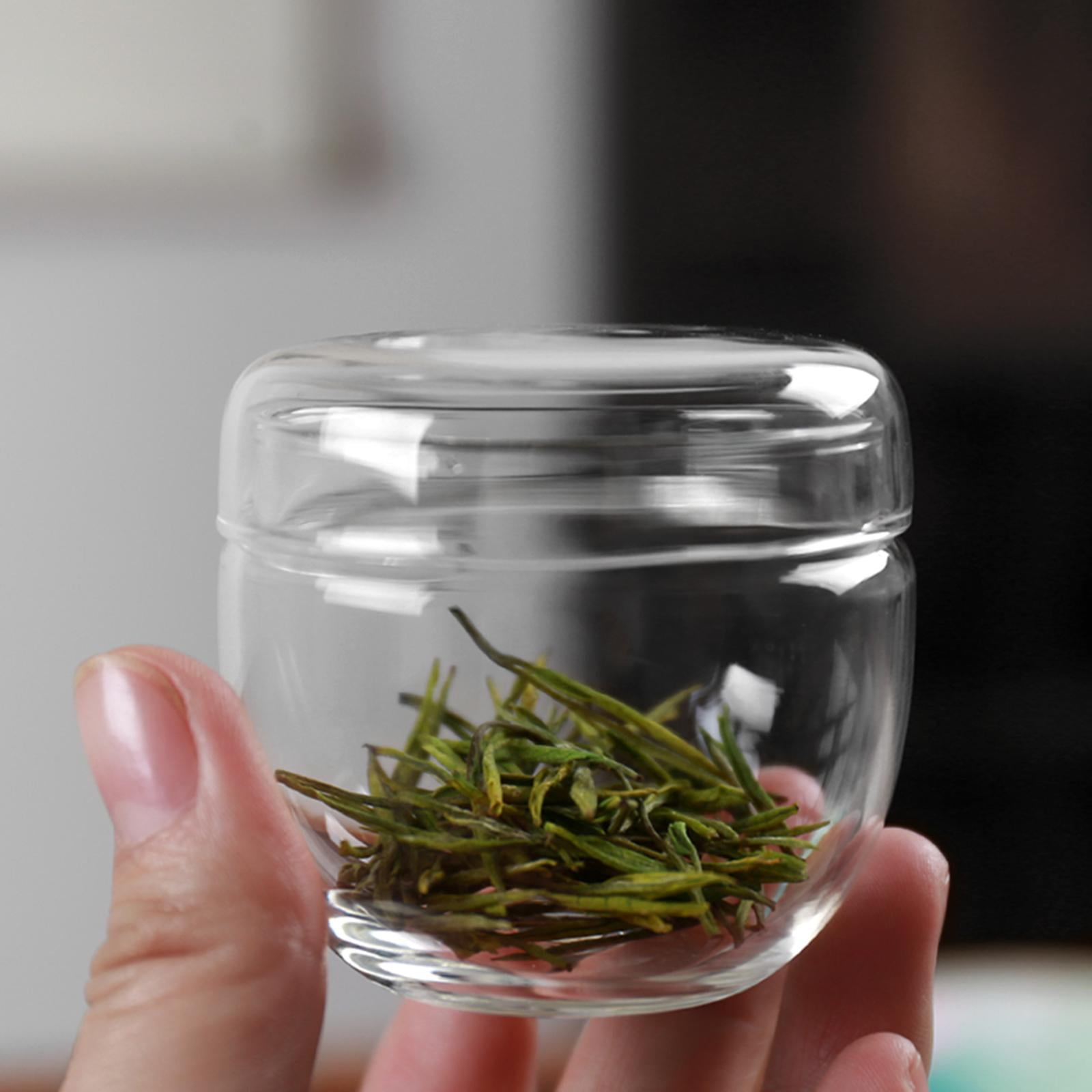 Japanese Style Heat Resistant Glass Tea Canister, Small Clear Container ...