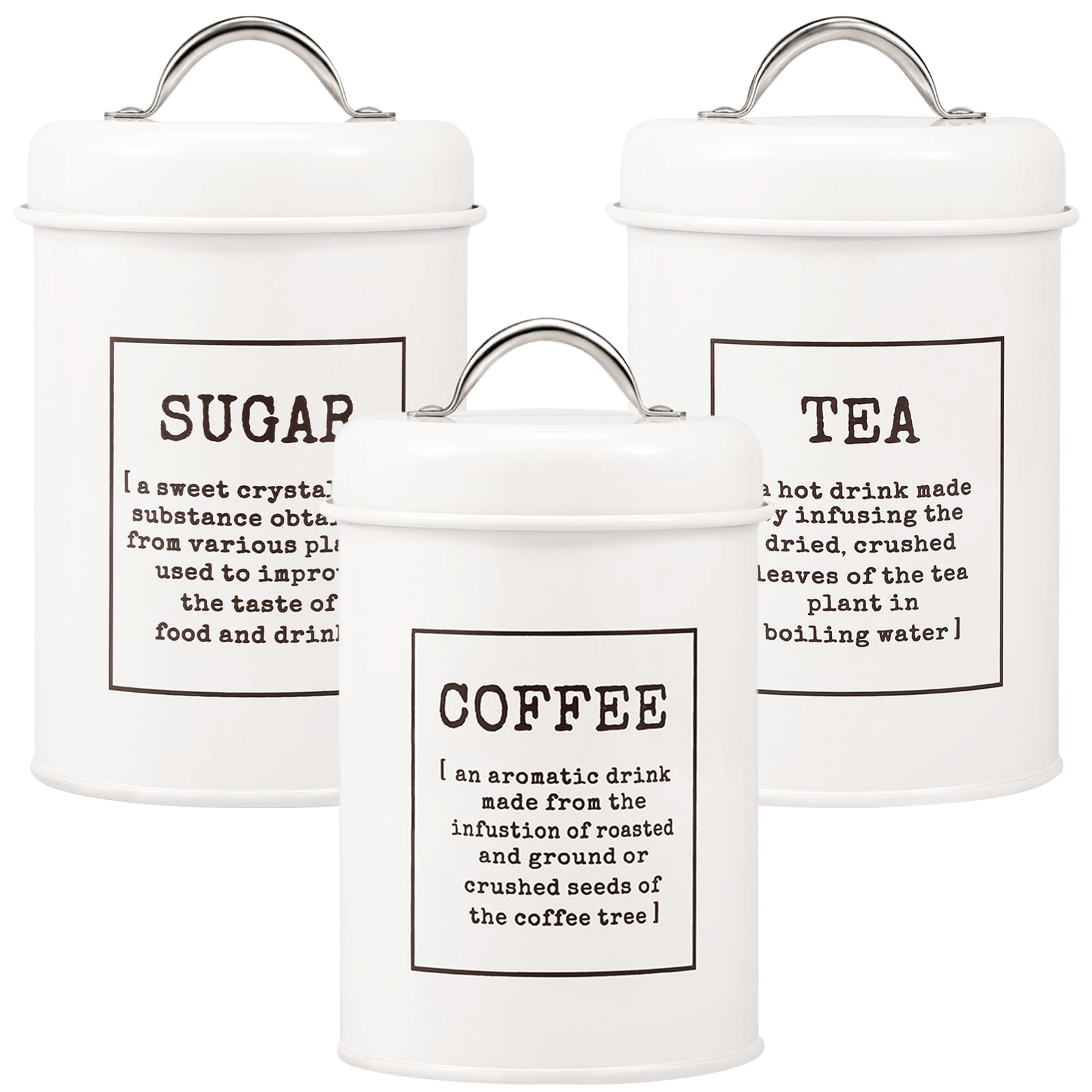 Tea Coffee Sugar Canisters Set Elegant Versatile Cream Storage ...