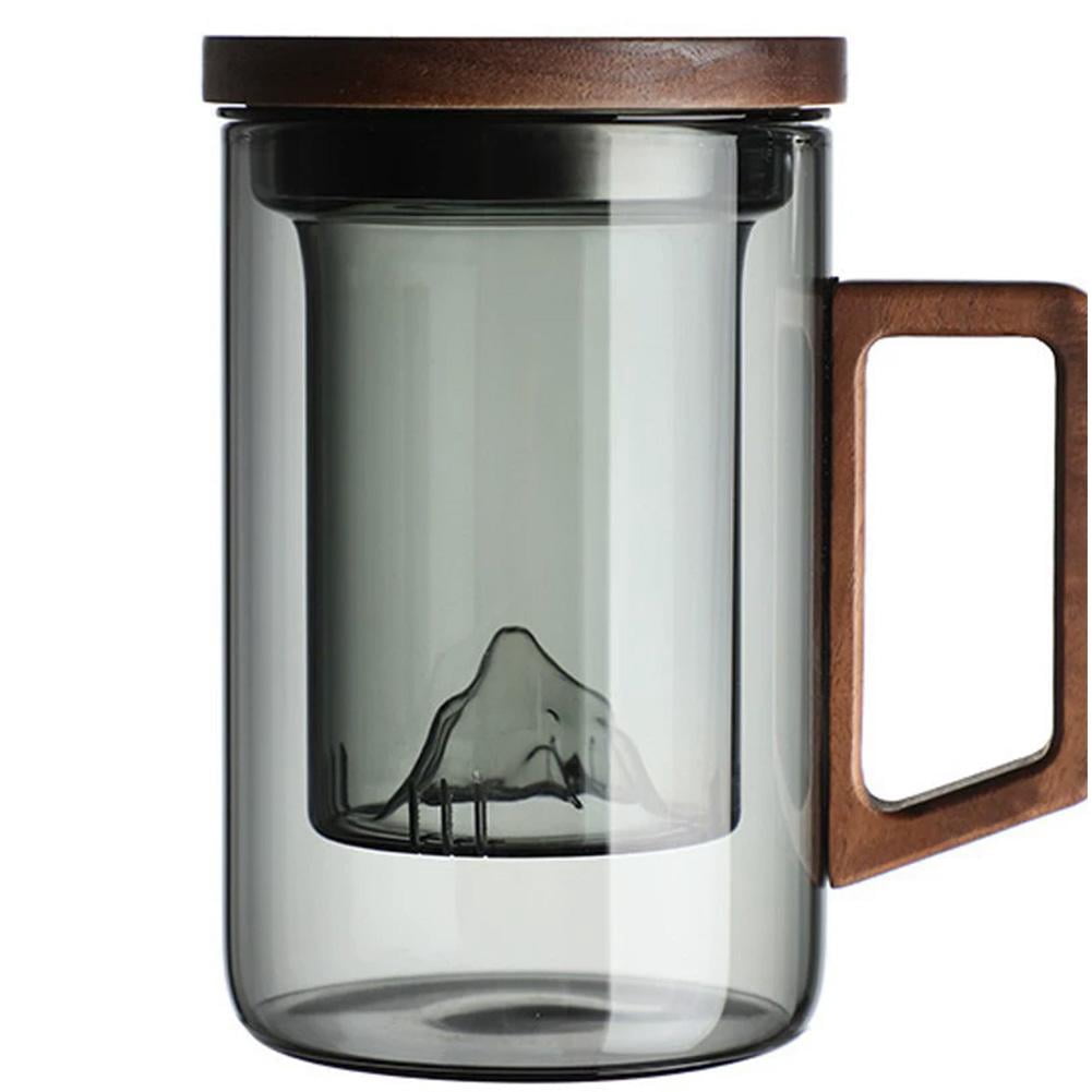 Tea Cup with Infuser and Lid,Heat Resistant Borosilicate Glass Tea ...