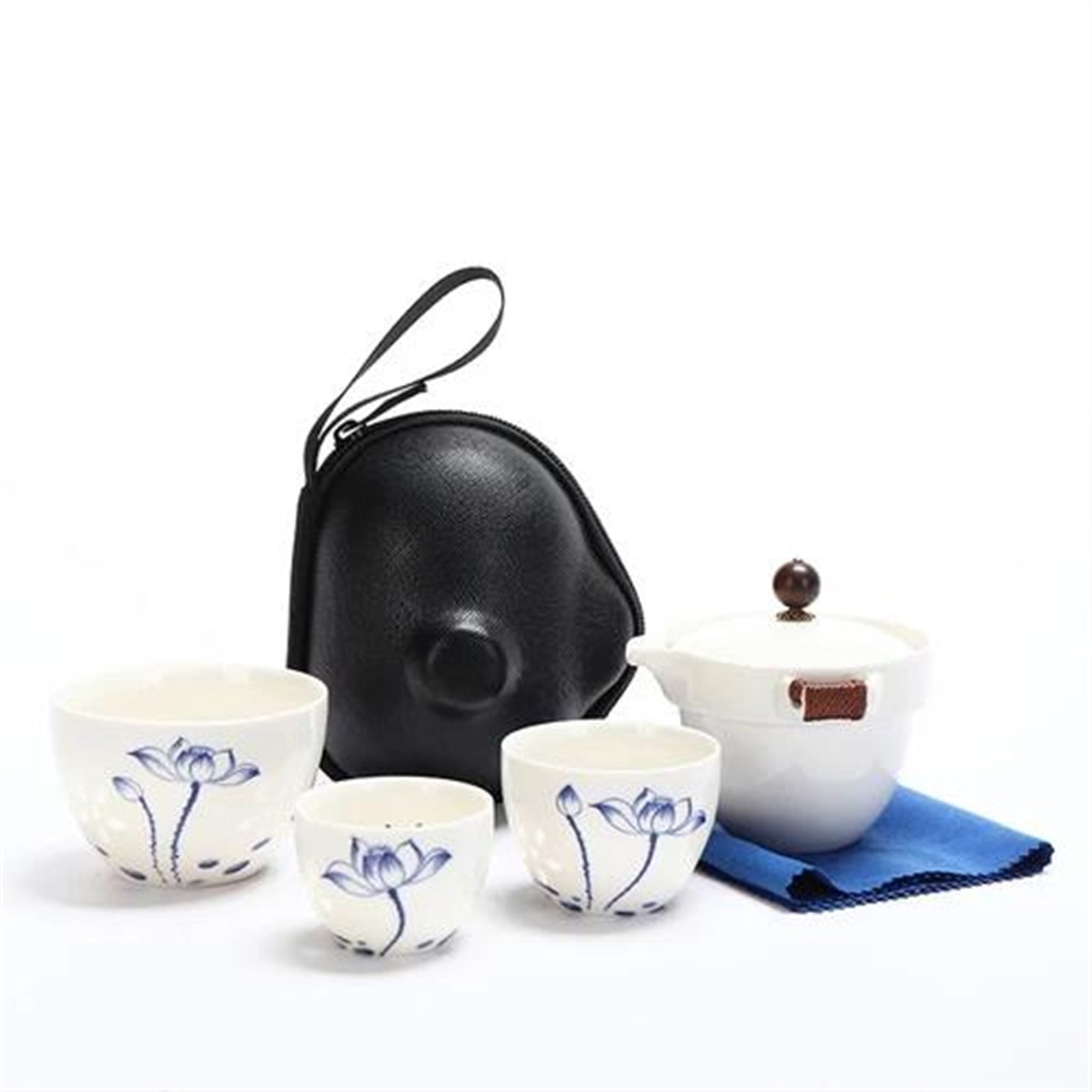 Tea Cup Set Hollow Ceramic Tea Cup Set Teapot Portable Suit Outdoor ...