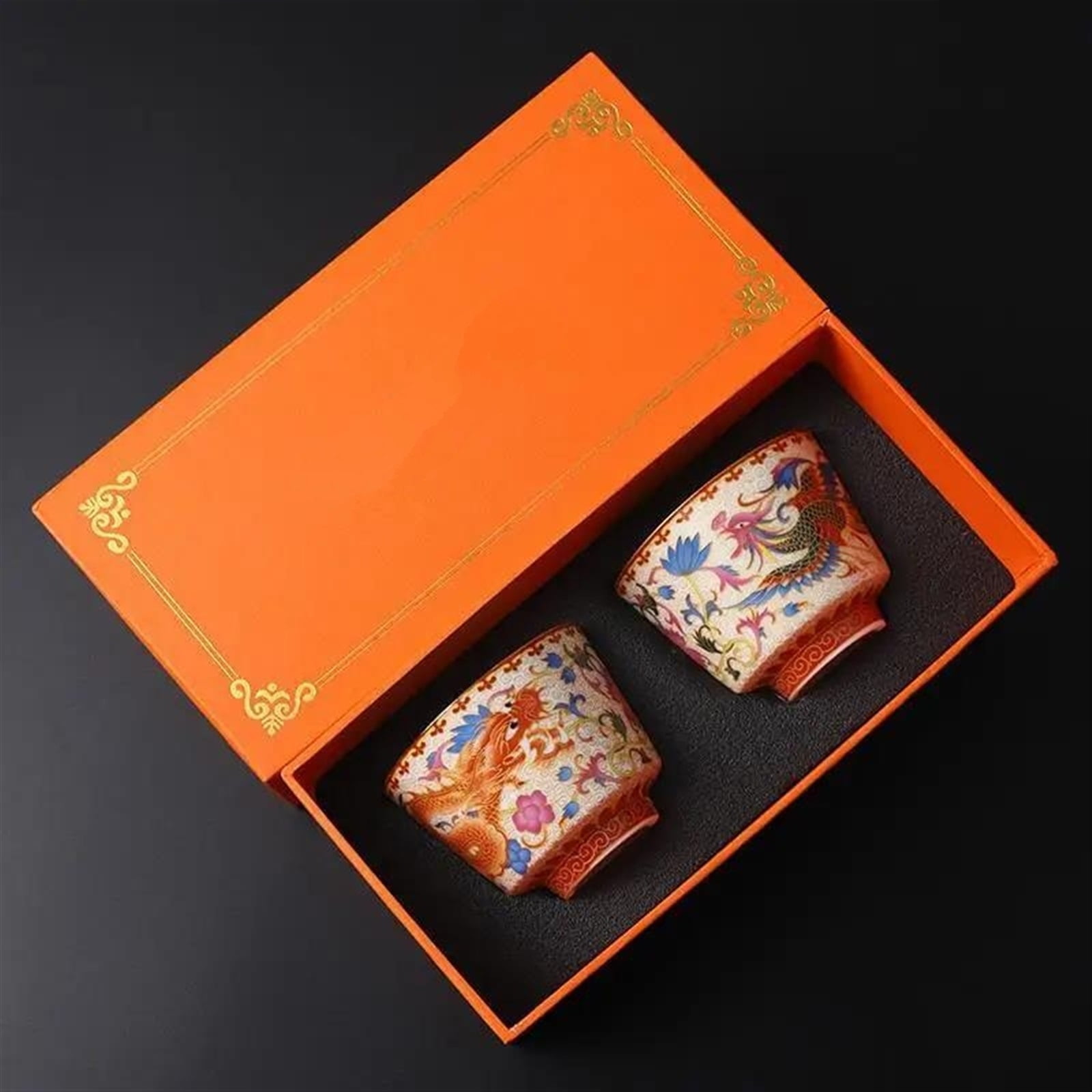 Tea Cup Set Jingdezhen Chinese Style Ancient Enamel Color Tea Cup Tea ...