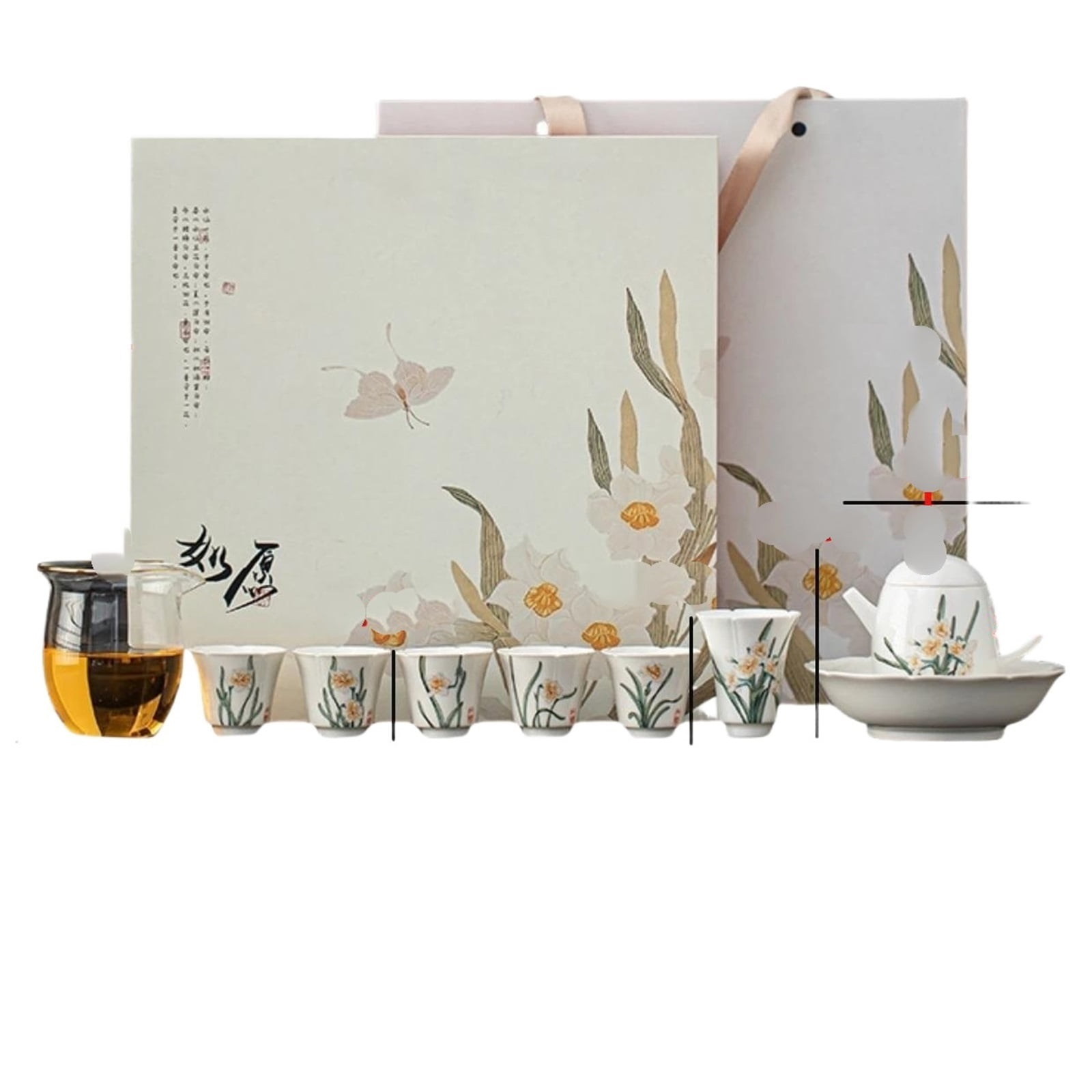 Tea Cup Set Kung Fu Tea Set Creative Ceramic Box Teapot Teacups Pot ...