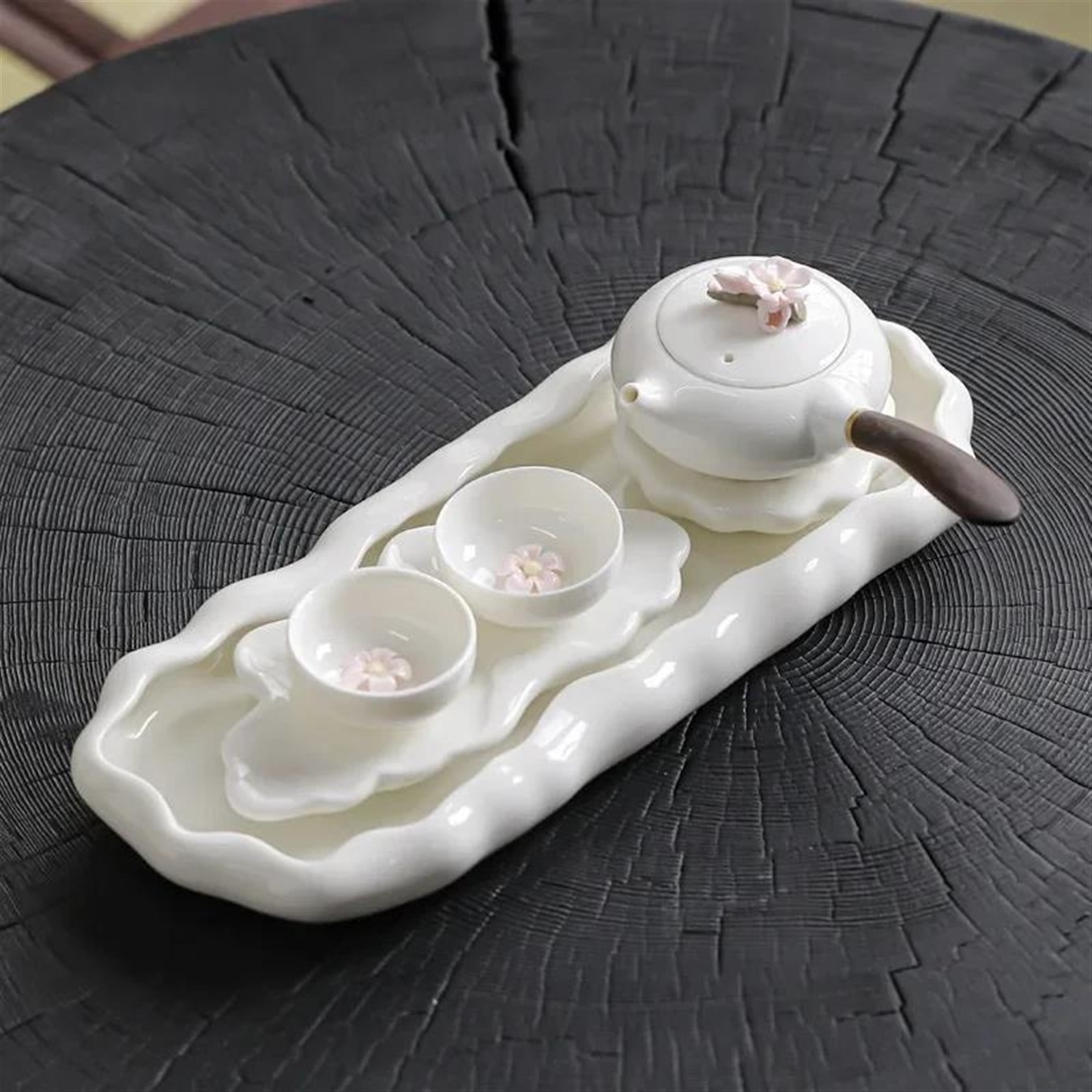 Tea Cup Set Pink Flowers Tea Cup Ceramic Tea Pot And Cup Set Tea Plate ...