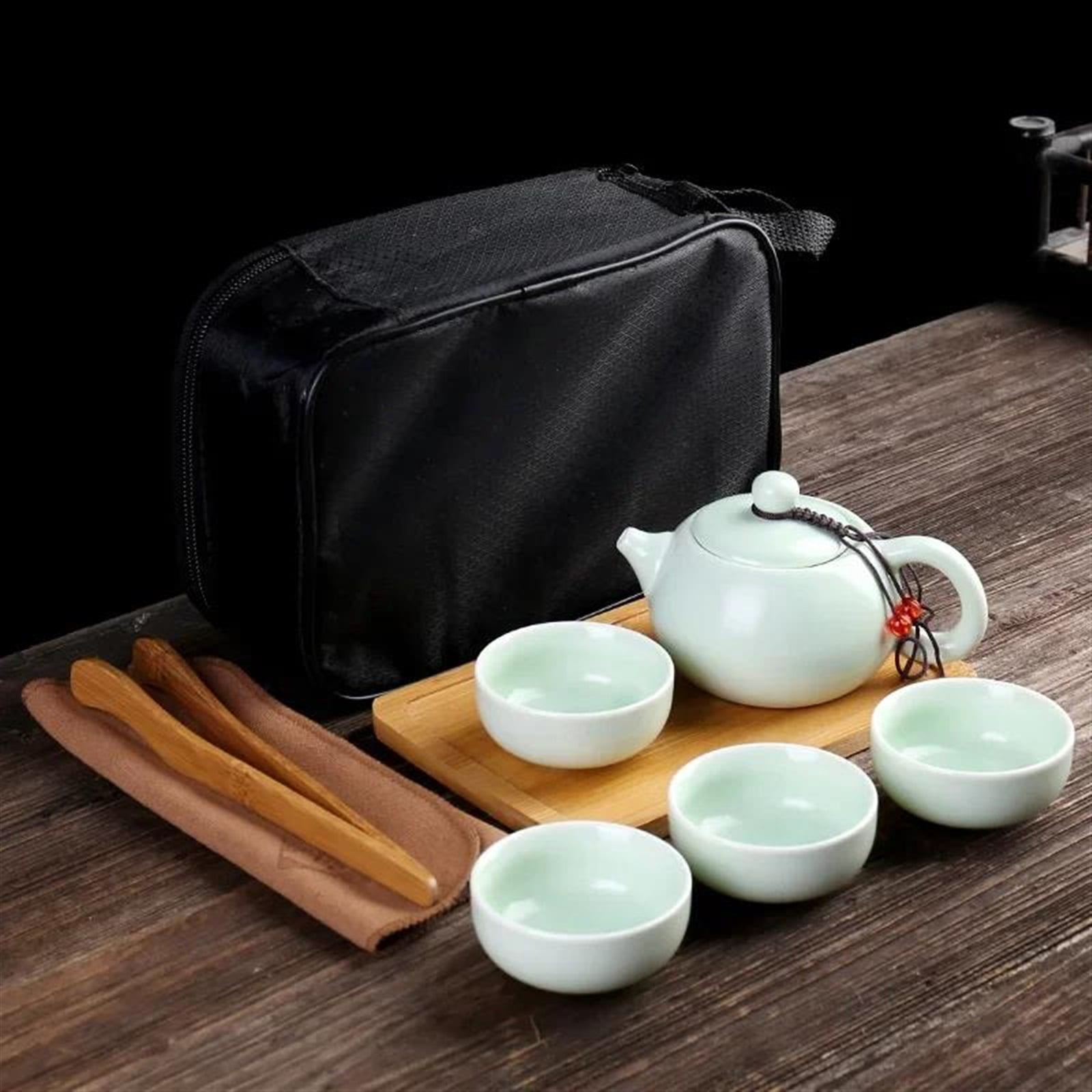 Tea Cup Set Portable Ceramic Teaware Set Chinese Kung Fu Teaset Teapot ...
