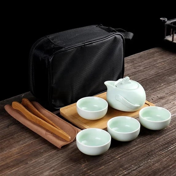 Tea Cup Set Portable Ceramic Teaware Set Chinese Kung Fu Teaset Teapot ...
