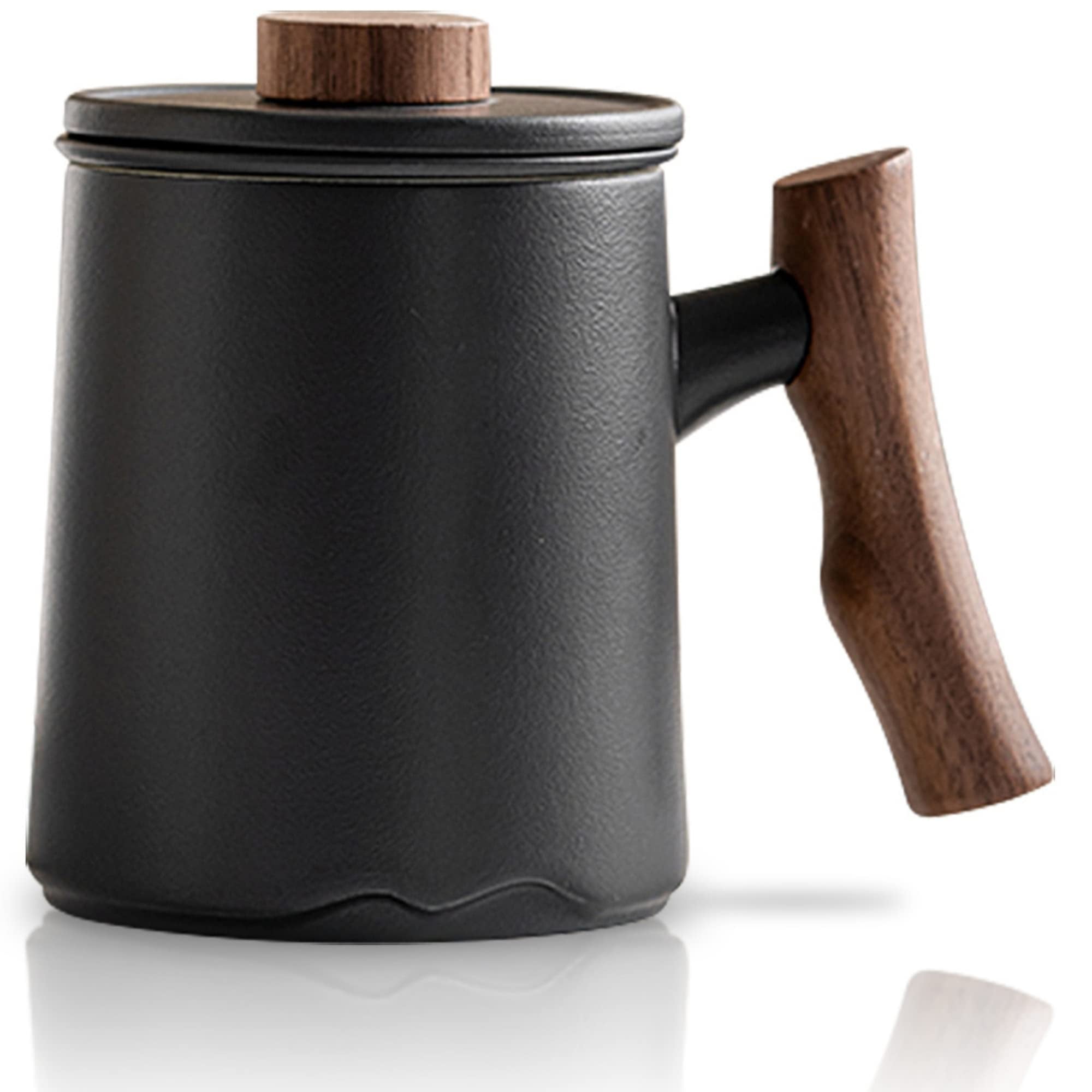 Tea Cup with Lid,Porcelain Tea Mug with Infuser,Gradient Large Ceramic ...