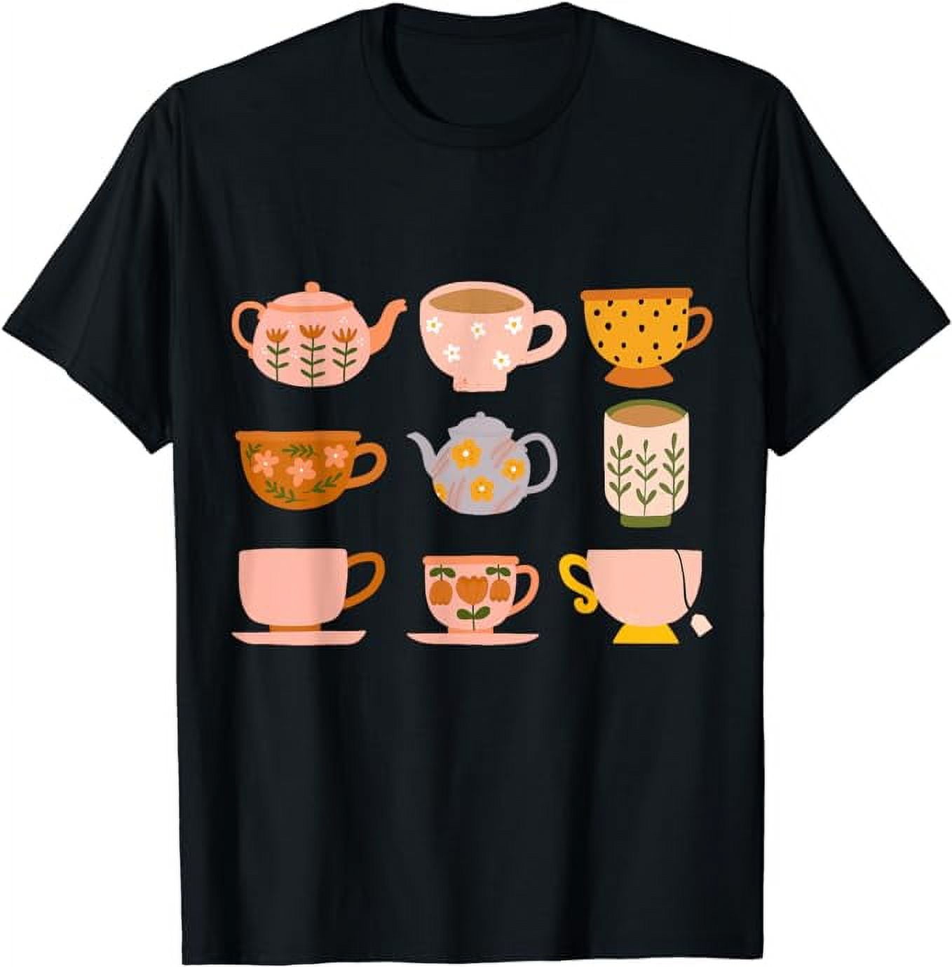 Tea Cups and Teapot Tee T-Shirt - Walmart.com