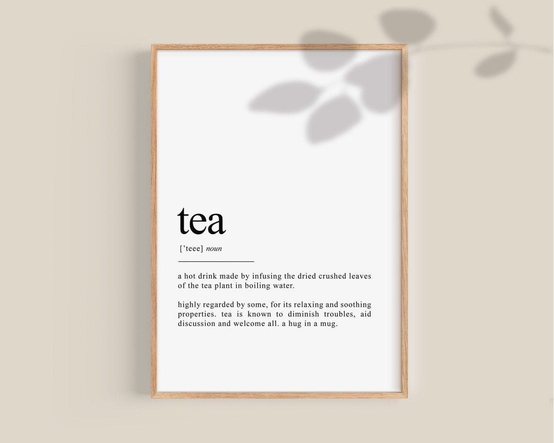 Tea Definition Art Poster Tea Shop Wall Decor Home Decor, 8x12 UNFRAMED ...