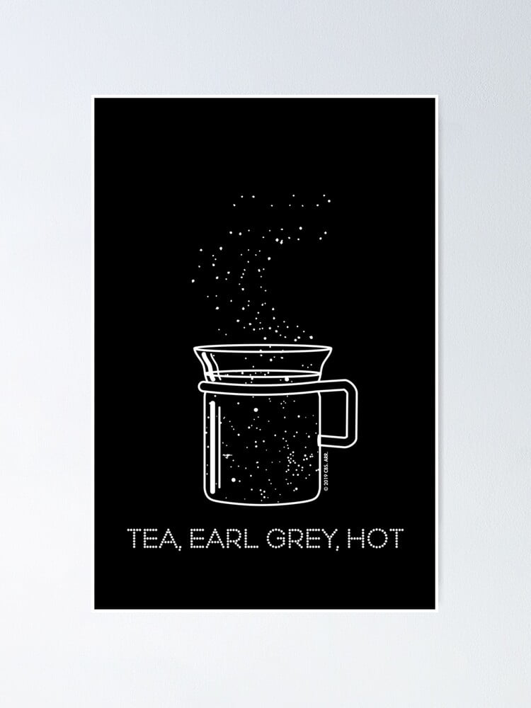 Tea, Earl Grey, Hot - Captain Picard, Star Trek TNG, Star field (dark ...