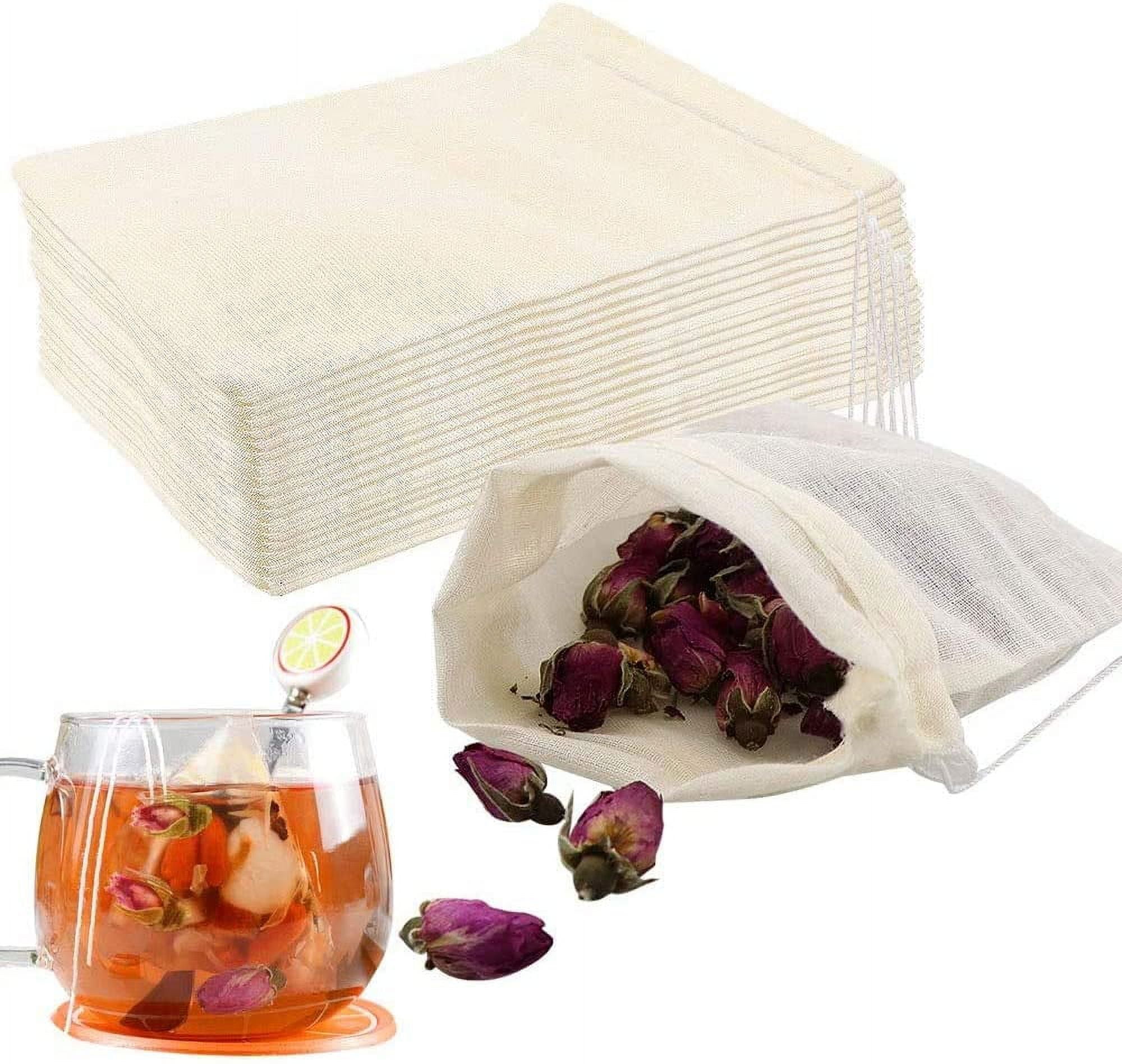 Tea Filter Bags. 50 Pack Housim Reusable Cotton Tea sachet Bags Empty ...