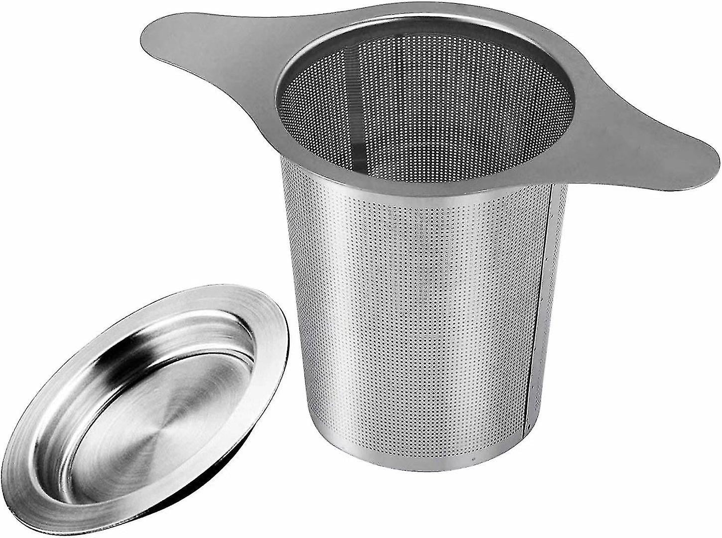 LHX Tea Filter Tea Strainer With 2 Handles And Lid / Drip Tray Made Of ...