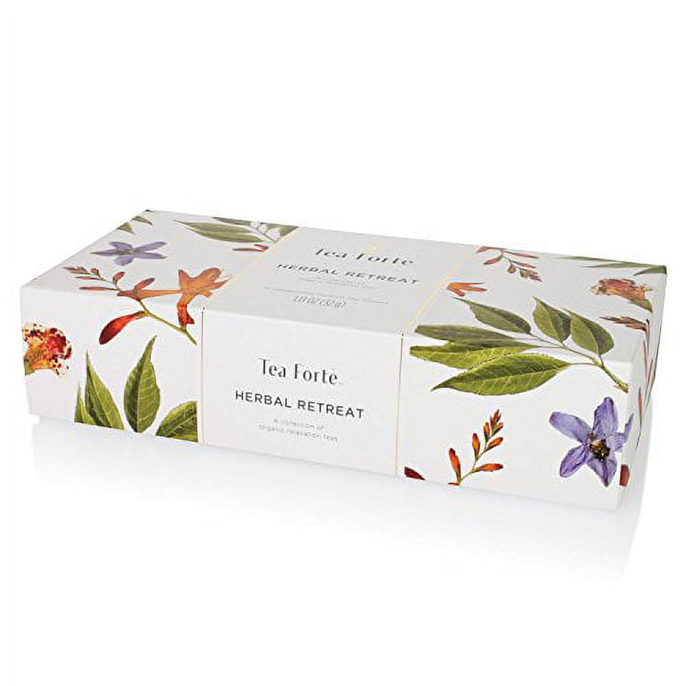 Tea Forte Herbal Retreat Petite Presentation Box Tea Sampler, Assorted ...