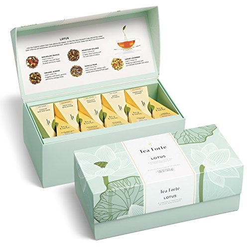 Tea Forte Lotus 10 Handcrafted Pyramid Tea Infusers Box Presentation ...