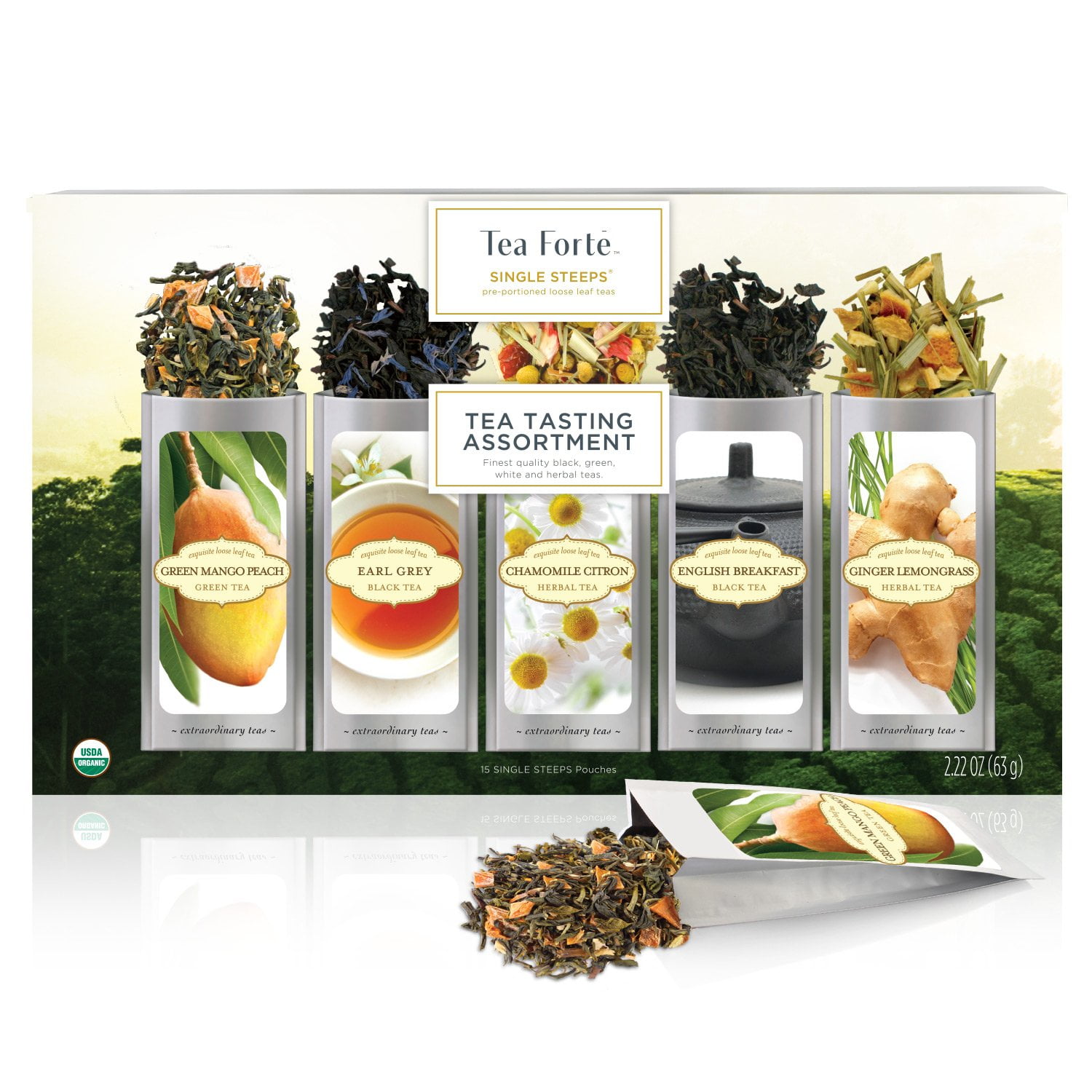 Tea Forte Single Steeps Loose Leaf Tea Sampler, Assorted Variety Tea ...