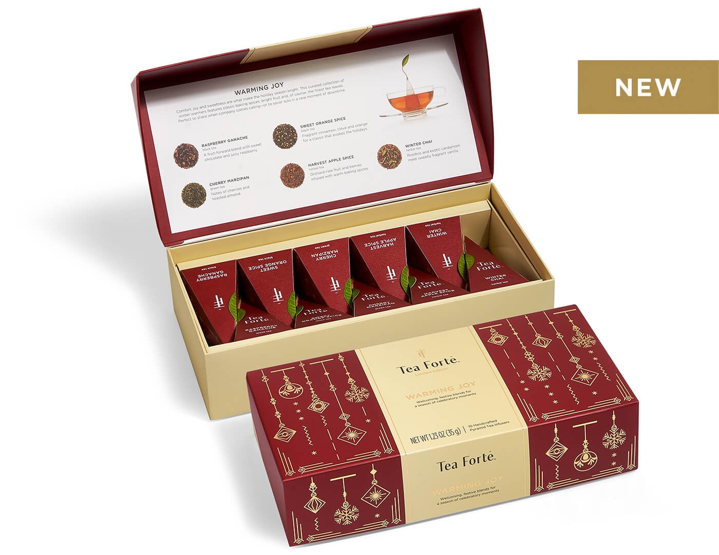 Tea Forte Warming Joy Petite Presentation Box 10 Pyramid Infusers ...
