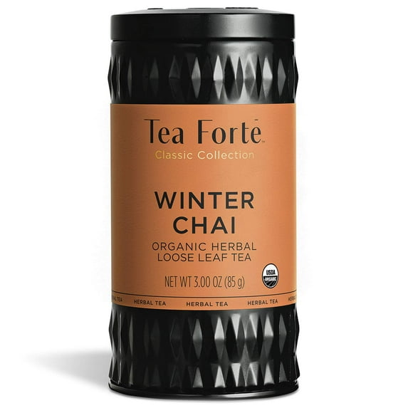 Tea Forte Winter Chai Premium Loose Leaf Caffeine-Free Herbal Tea Blend ...